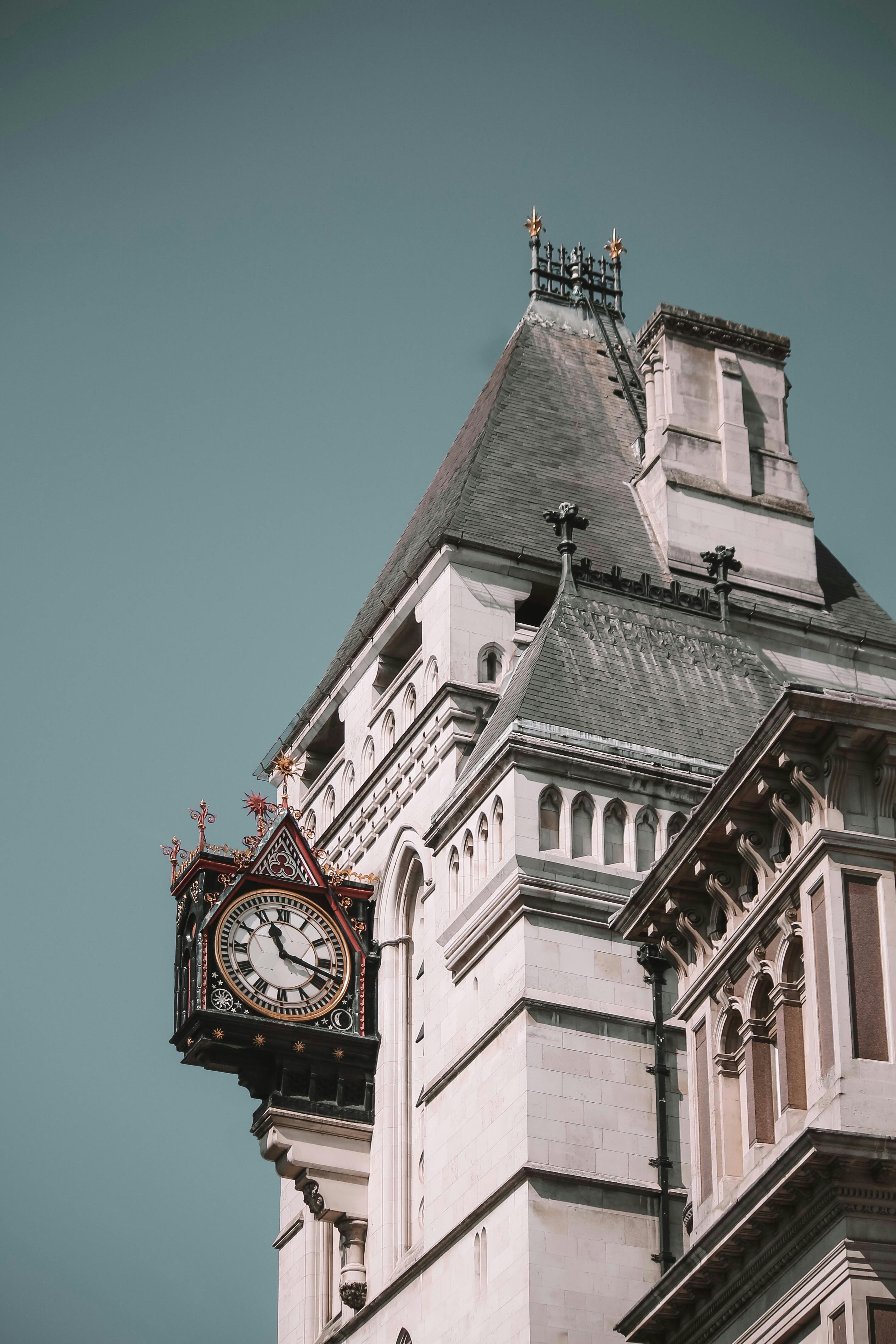 Ornate Clock on the Facade of the Royal Courts of Justice in London ...