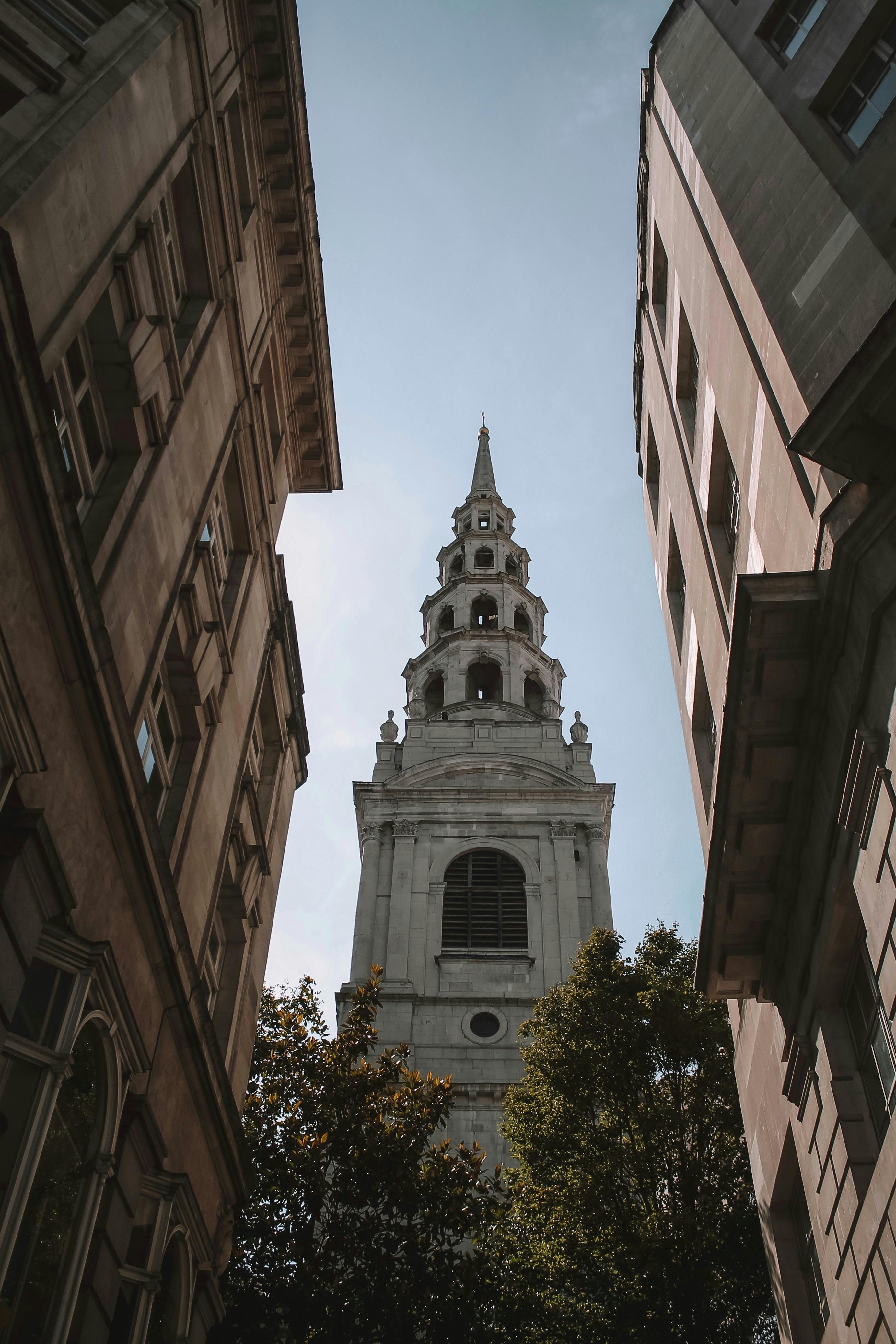 Baroque Bell Tower of St Brides Church in London · Free Stock Photo