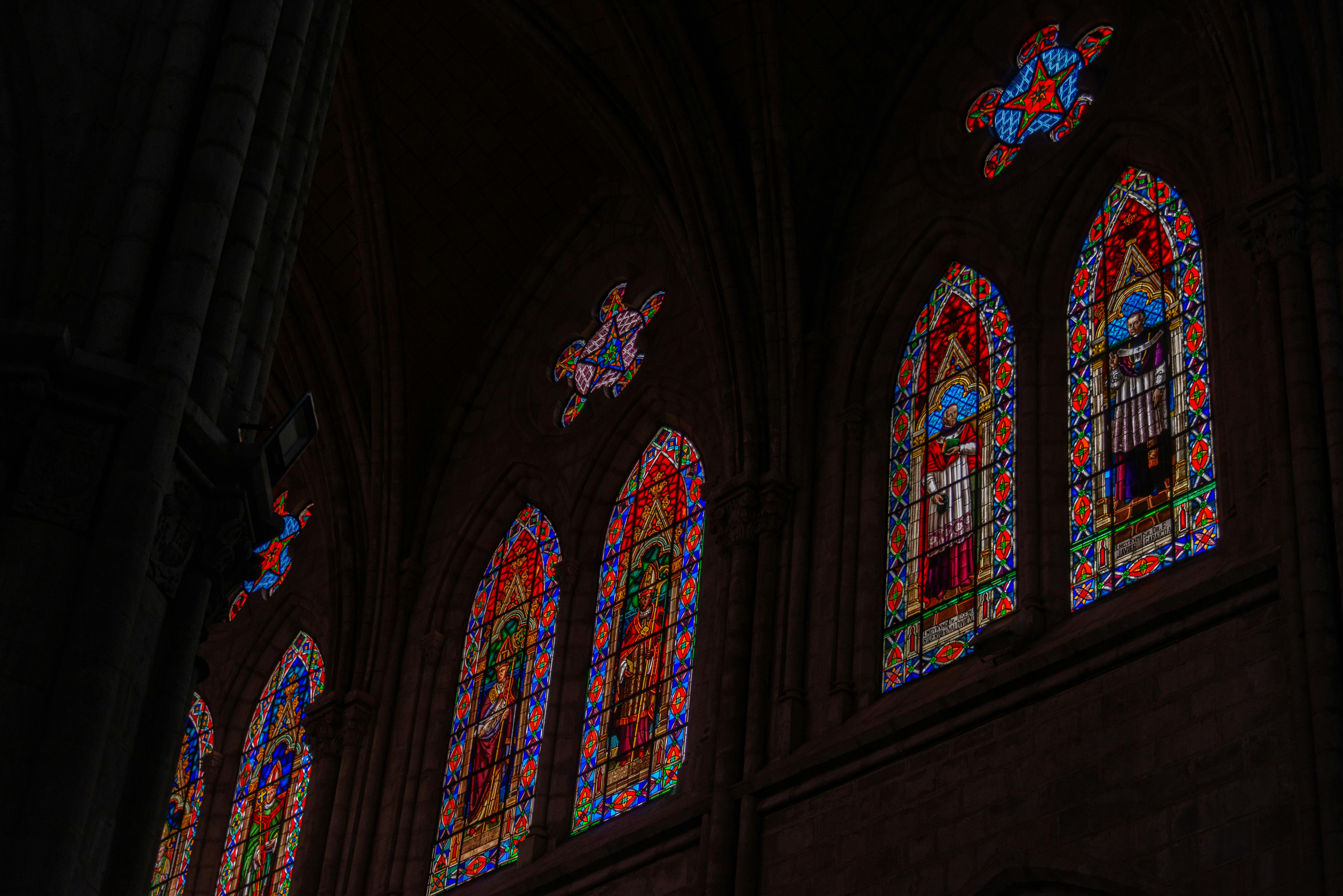 Stained Glass Windows in Cathedral · Free Stock Photo