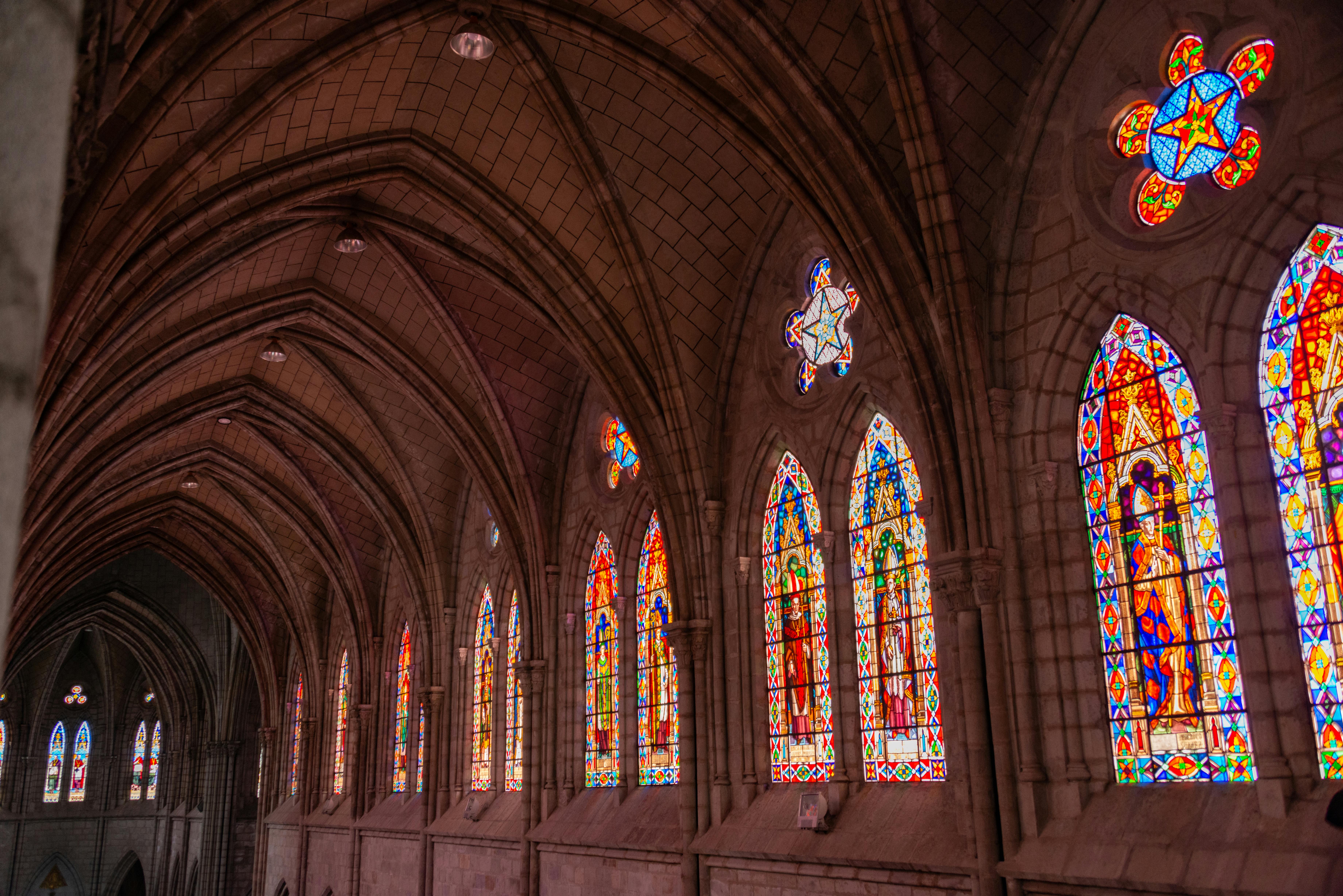 Stained Glass on Windows in Church · Free Stock Photo