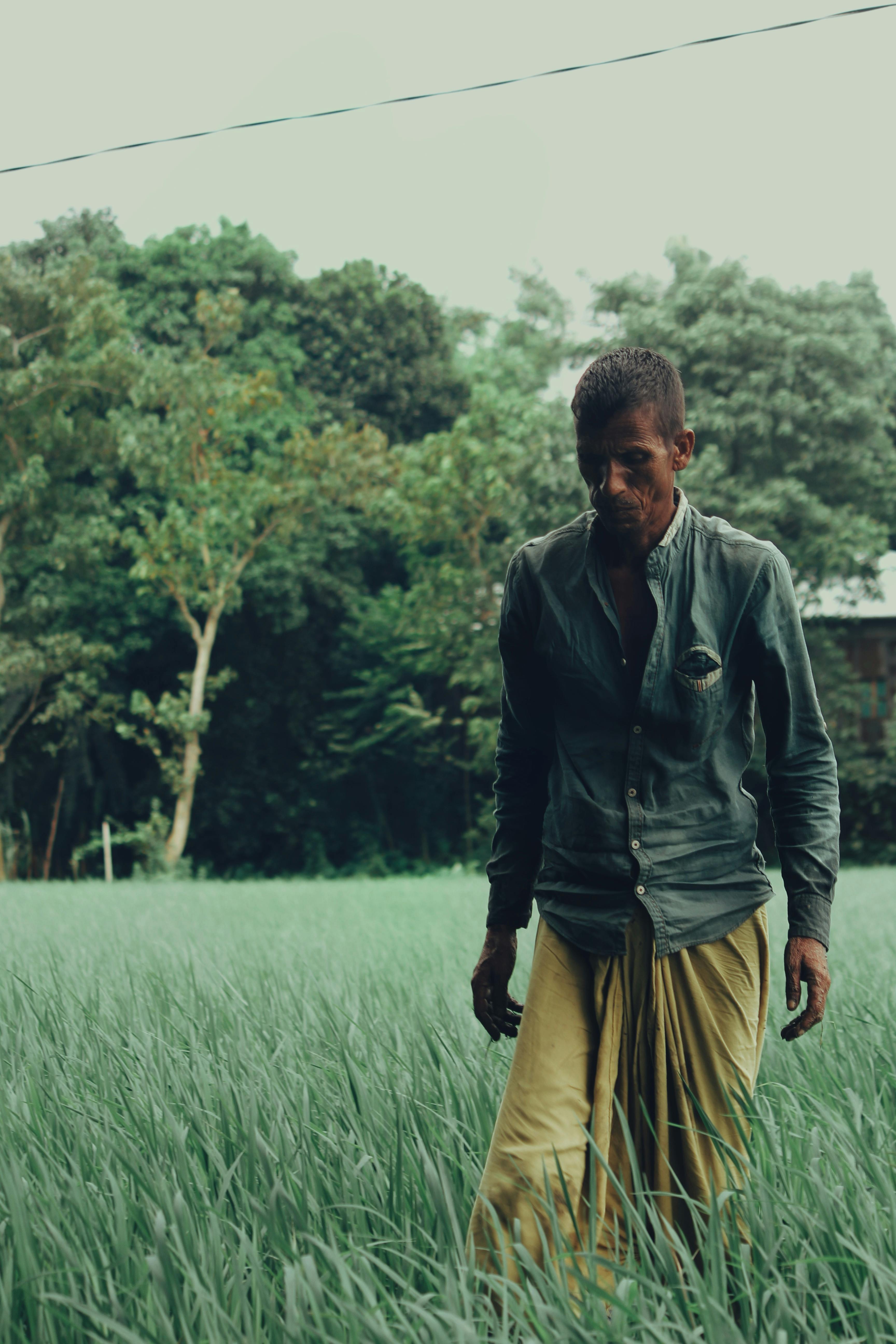 Farmer Walking in Field · Free Stock Photo