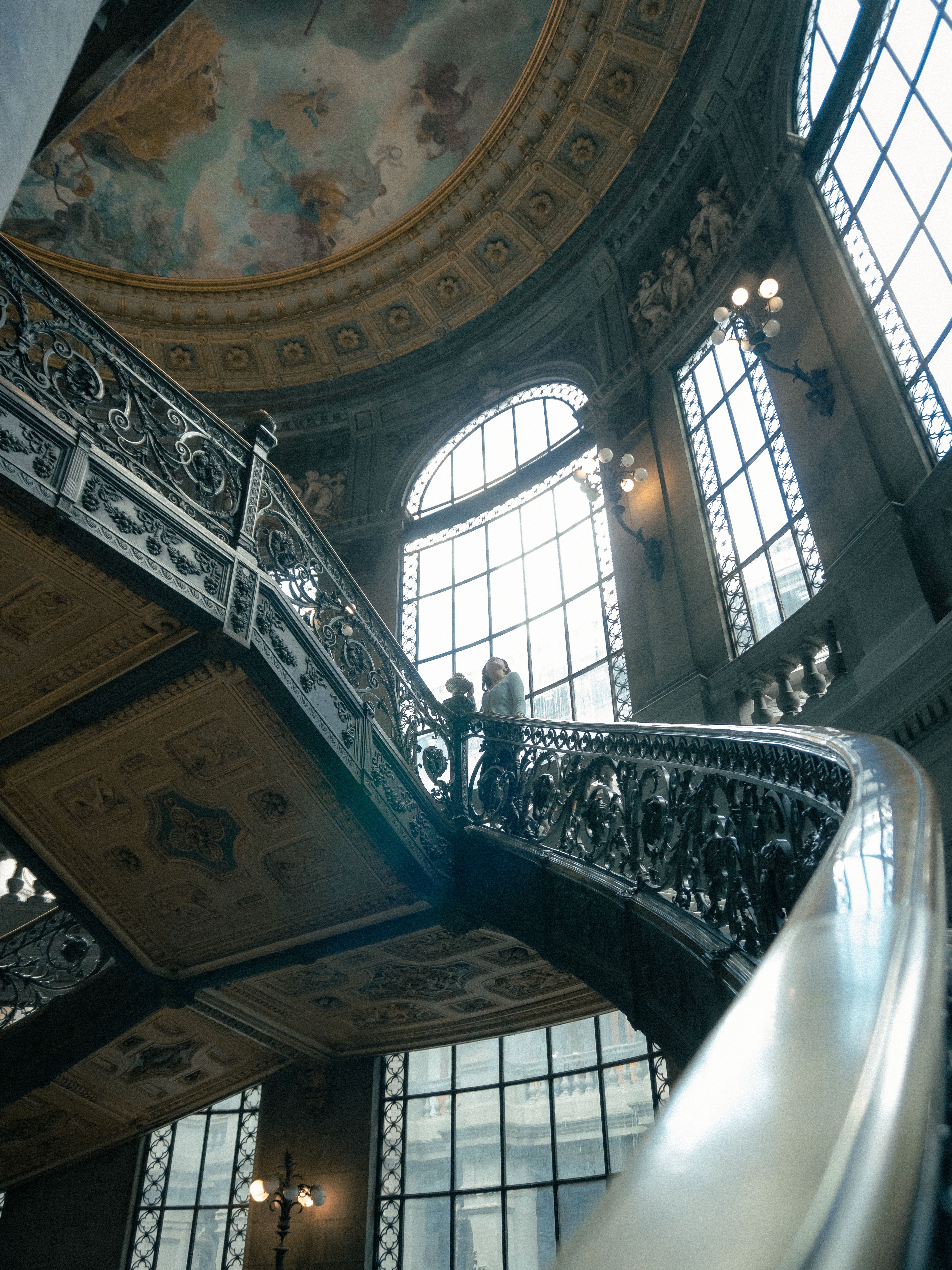 Woman Standing on the Stairs in the National Museum of Art in Mexico ...