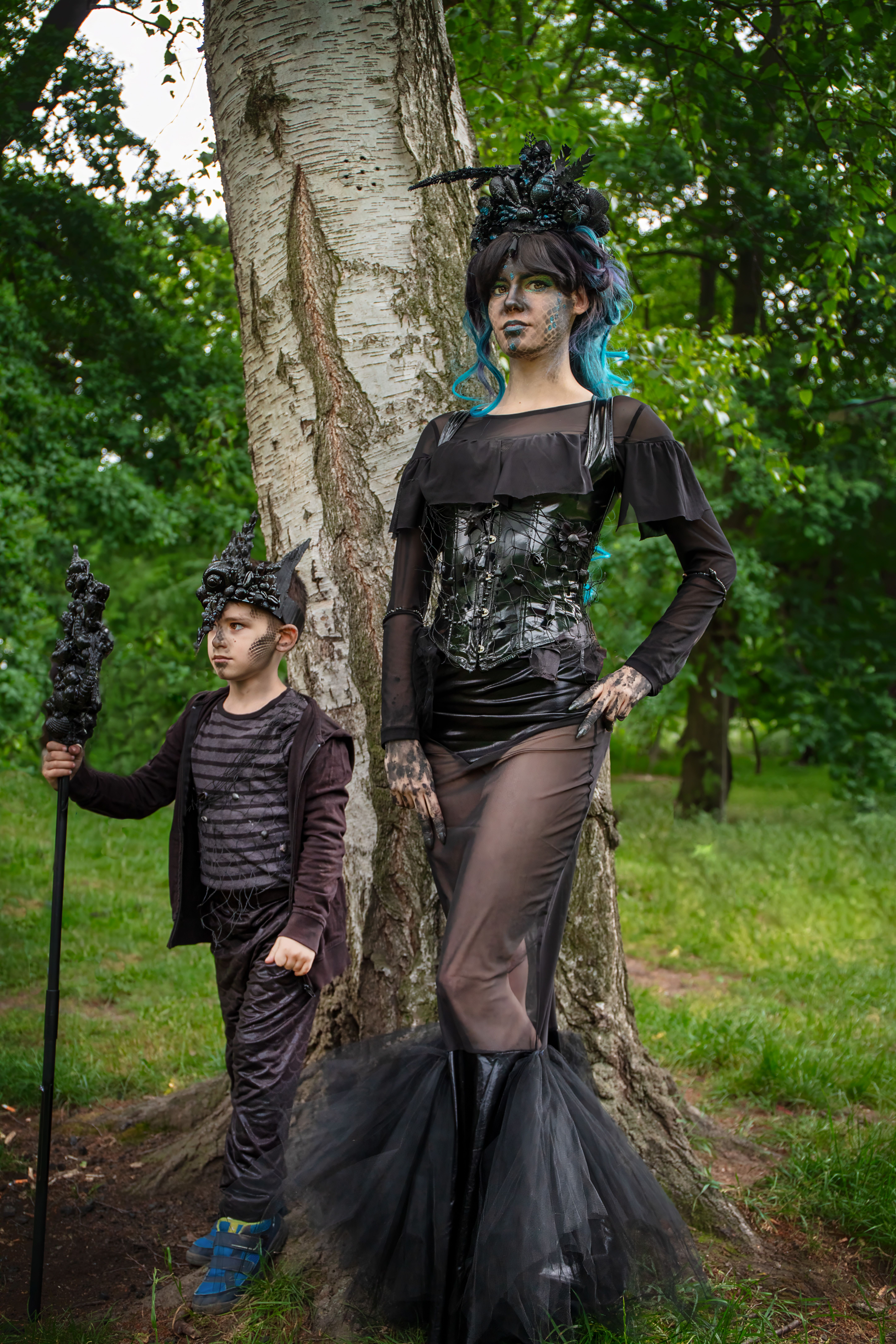 A woman and a child dressed in gothic clothing · Free Stock Photo