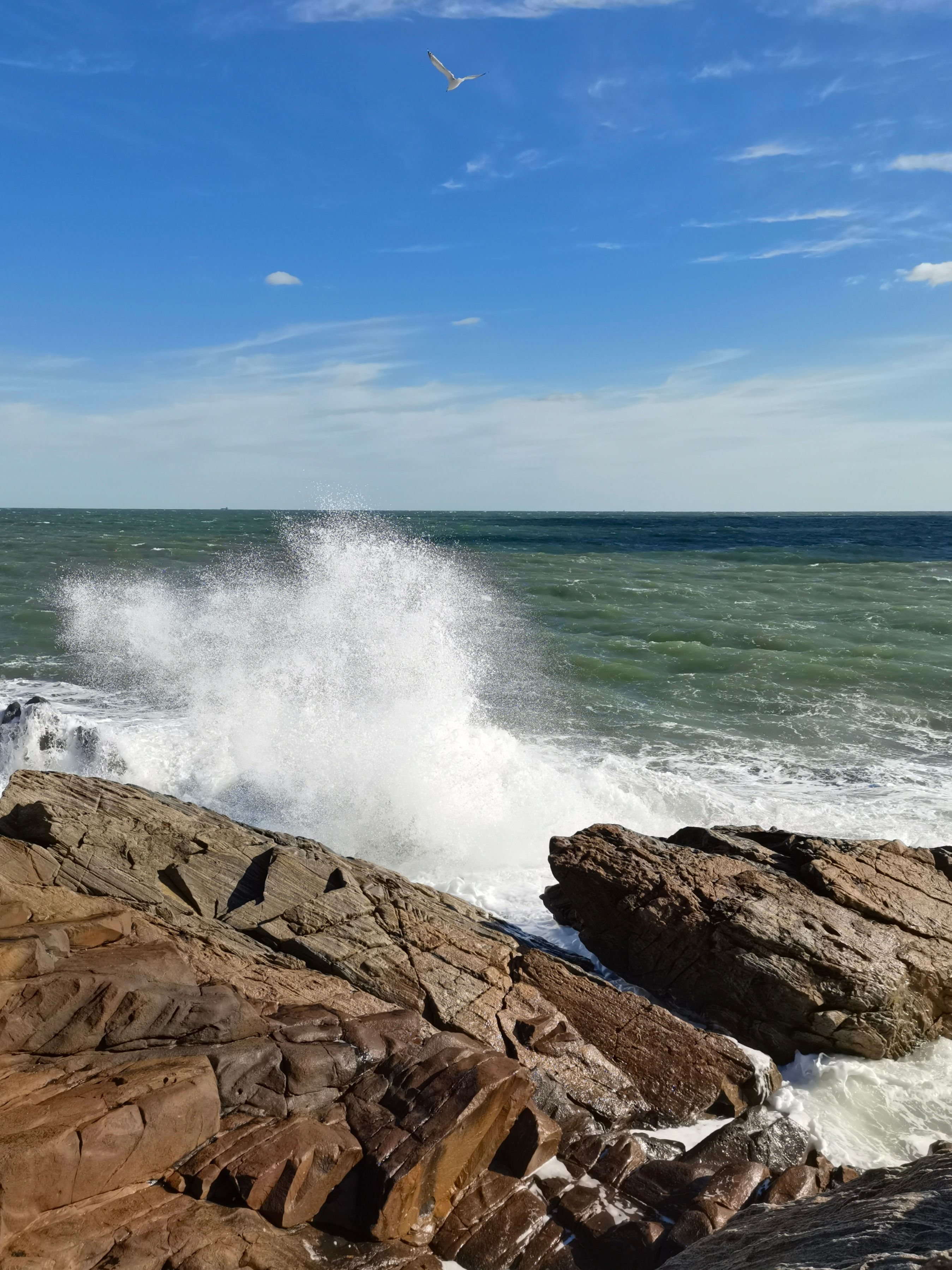 Waves Splashing against Rocks · Free Stock Photo