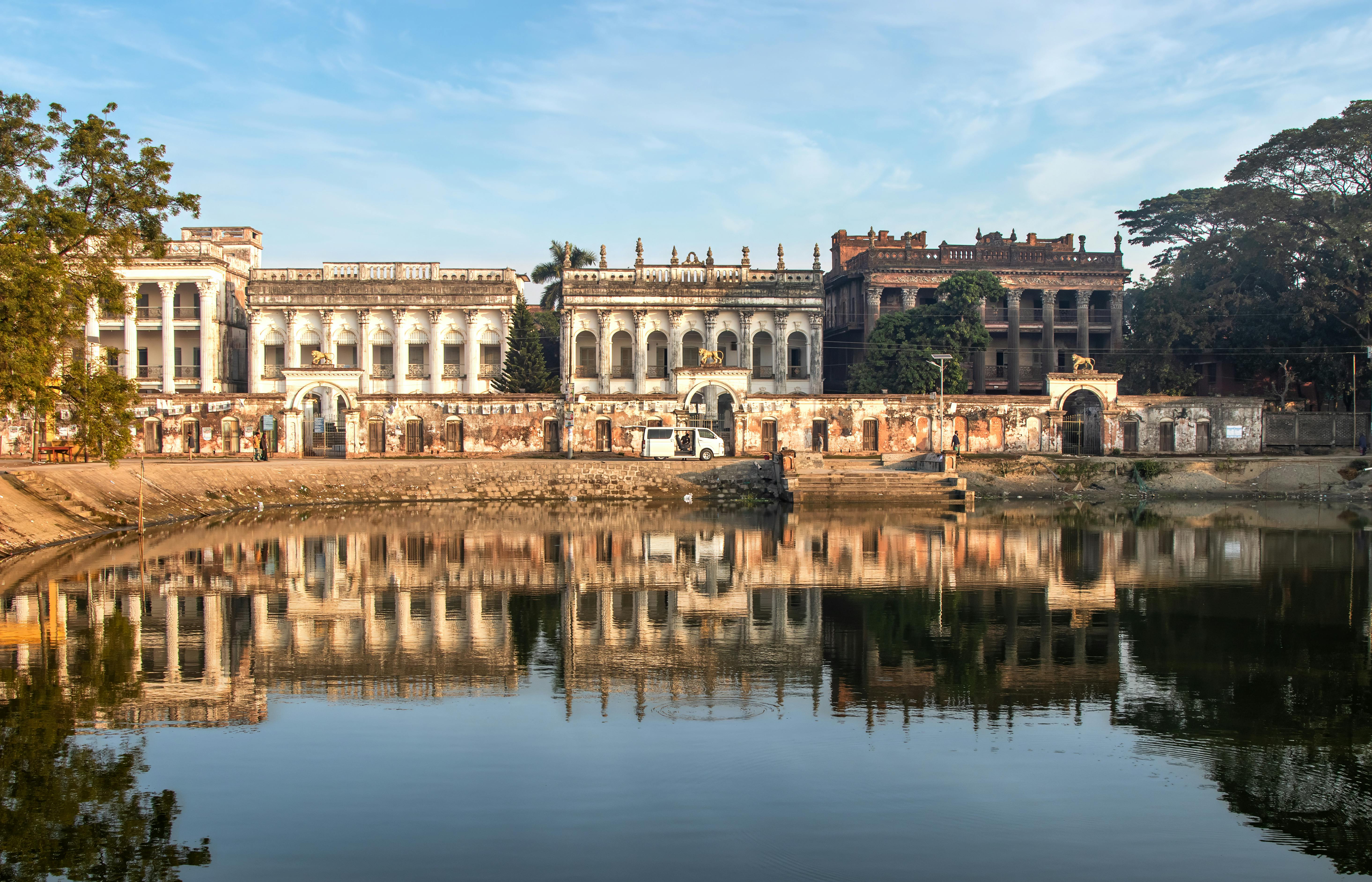 Baliati Zamindari Palace Reflecting in Pond · Free Stock Photo