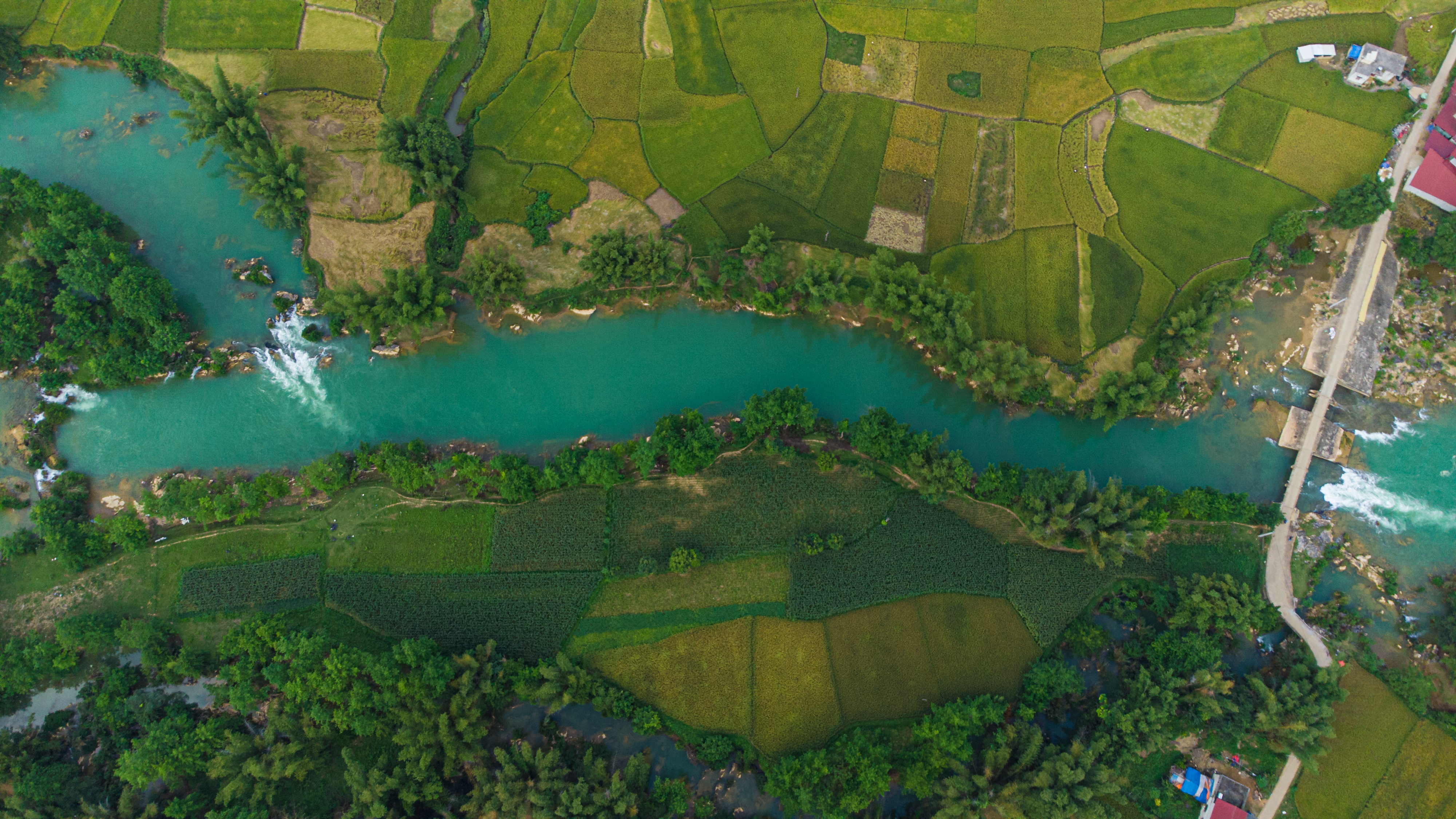Rural Fields around River · Free Stock Photo