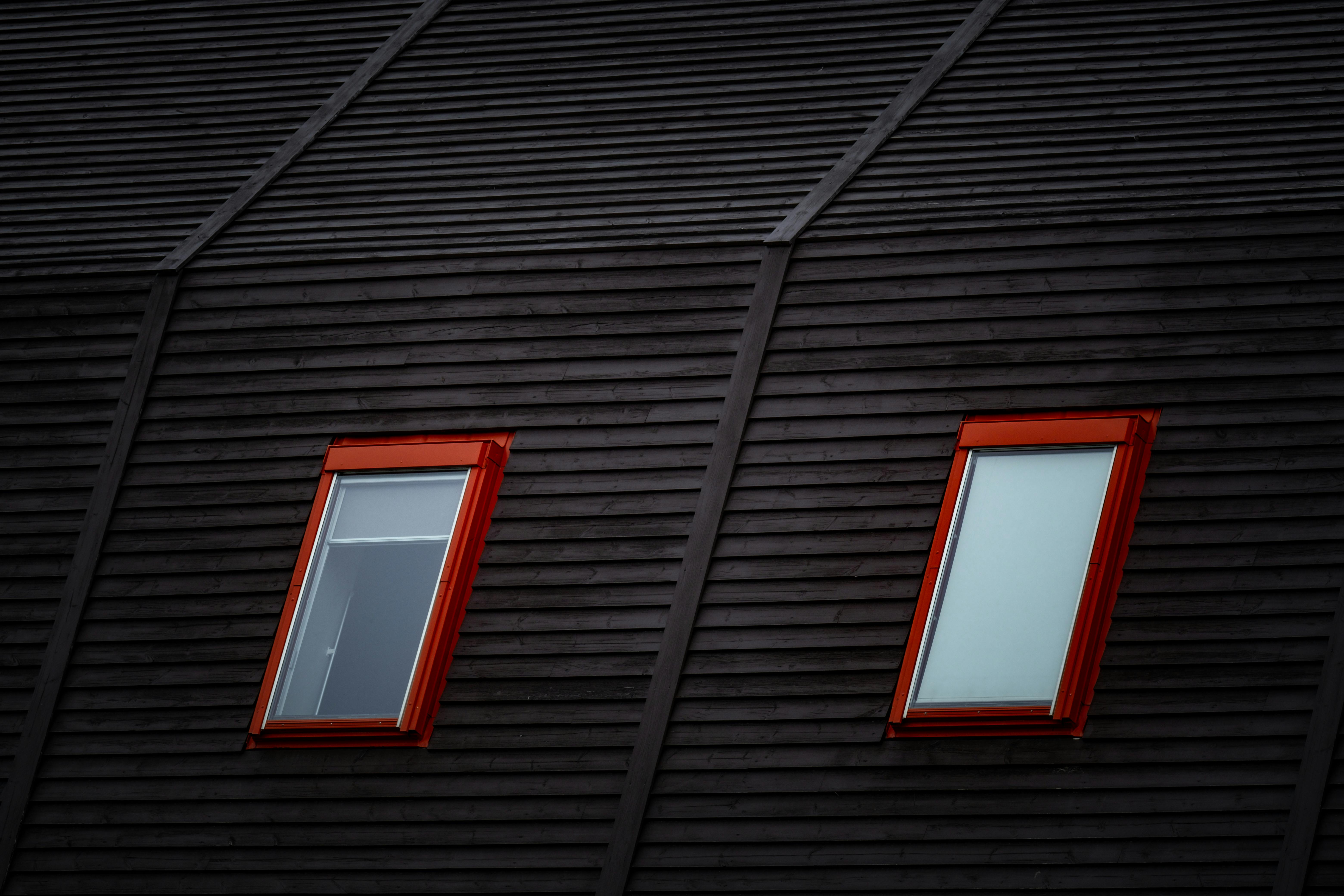 Windows in Red Frame on Roof · Free Stock Photo