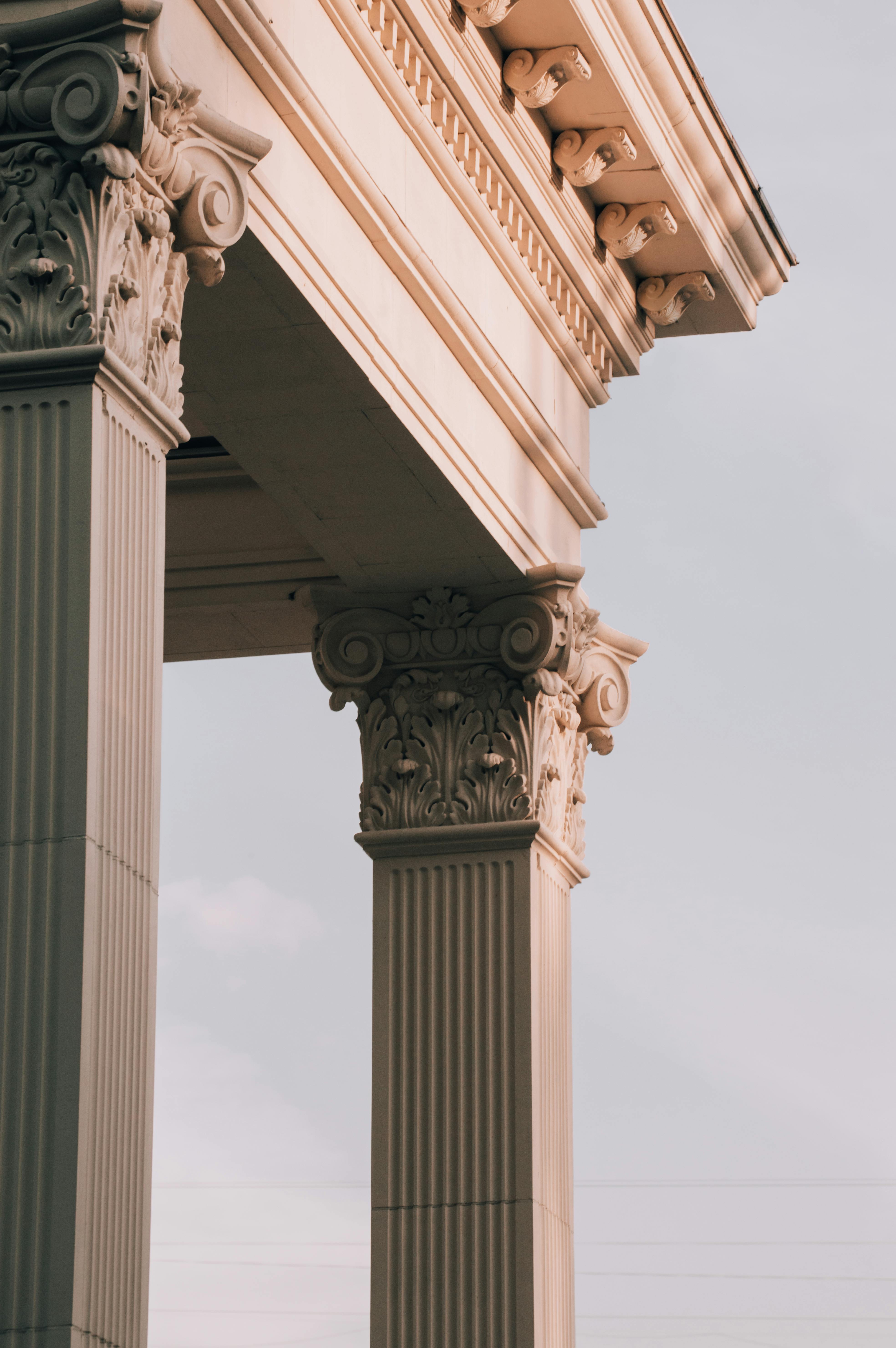 Neoclassical Building with Two Columns · Free Stock Photo