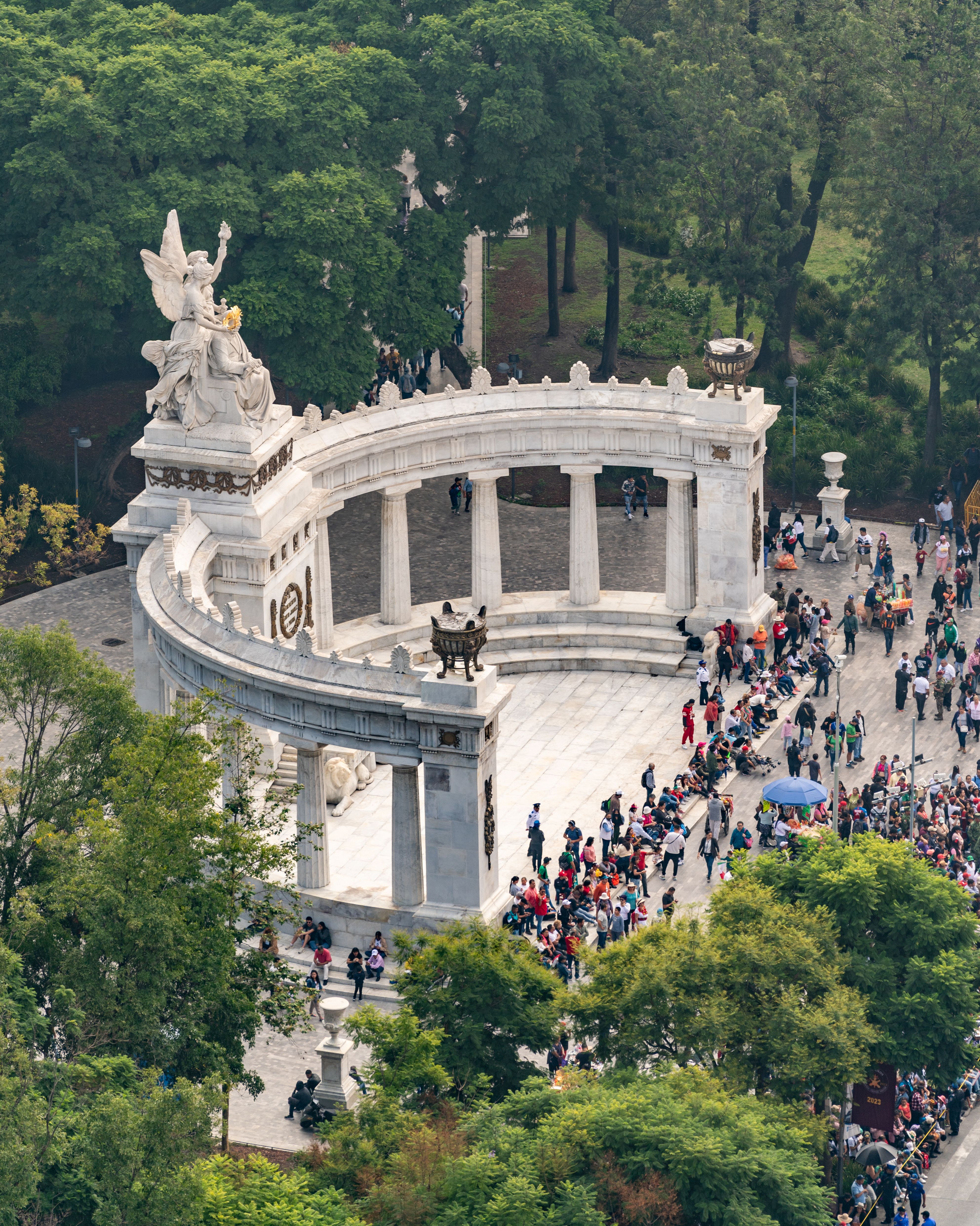 Aerial view of the monument in the middle of a park · Free Stock Photo