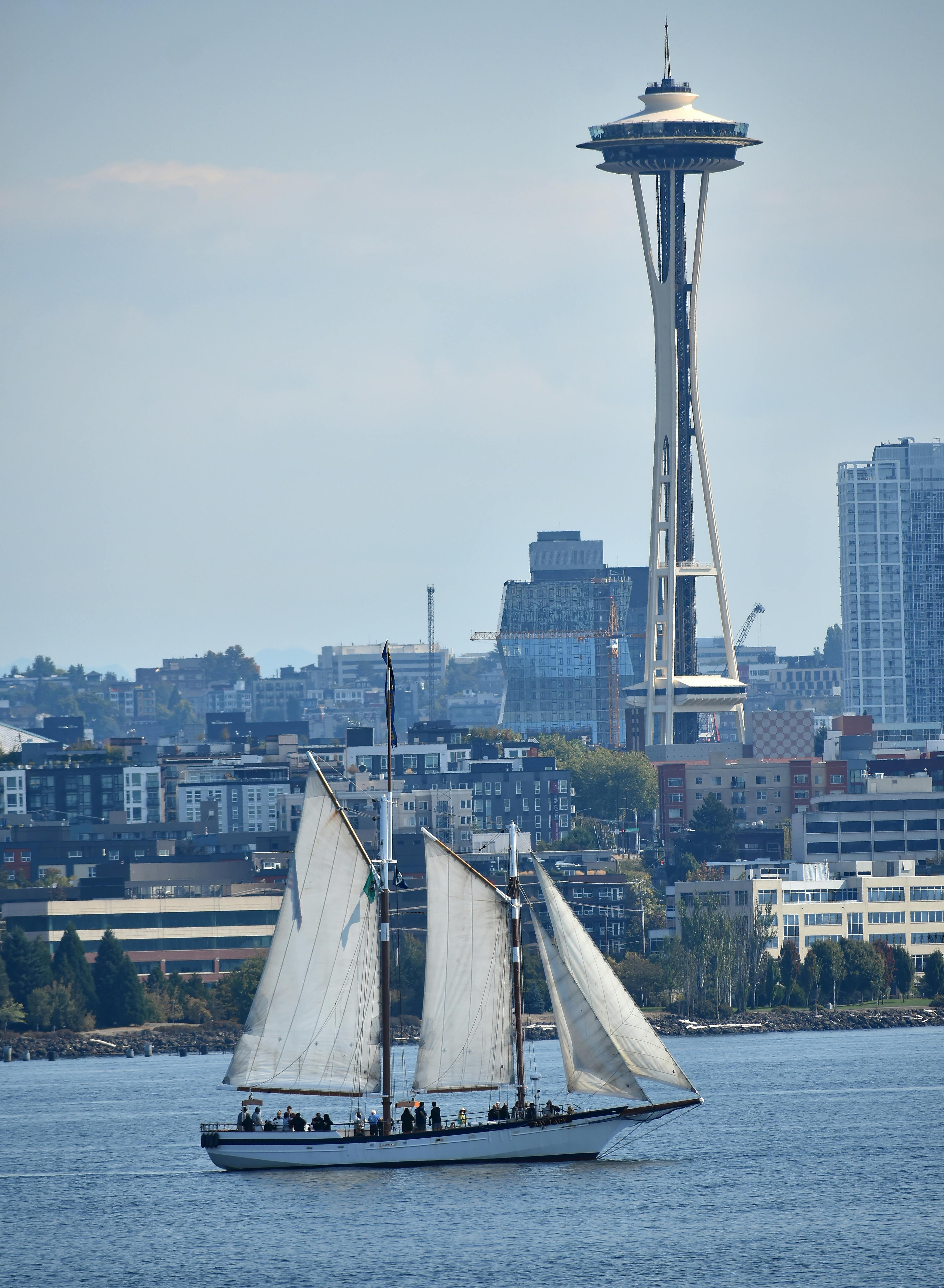 Sailing Ship and Seattle Waterfront · Free Stock Photo