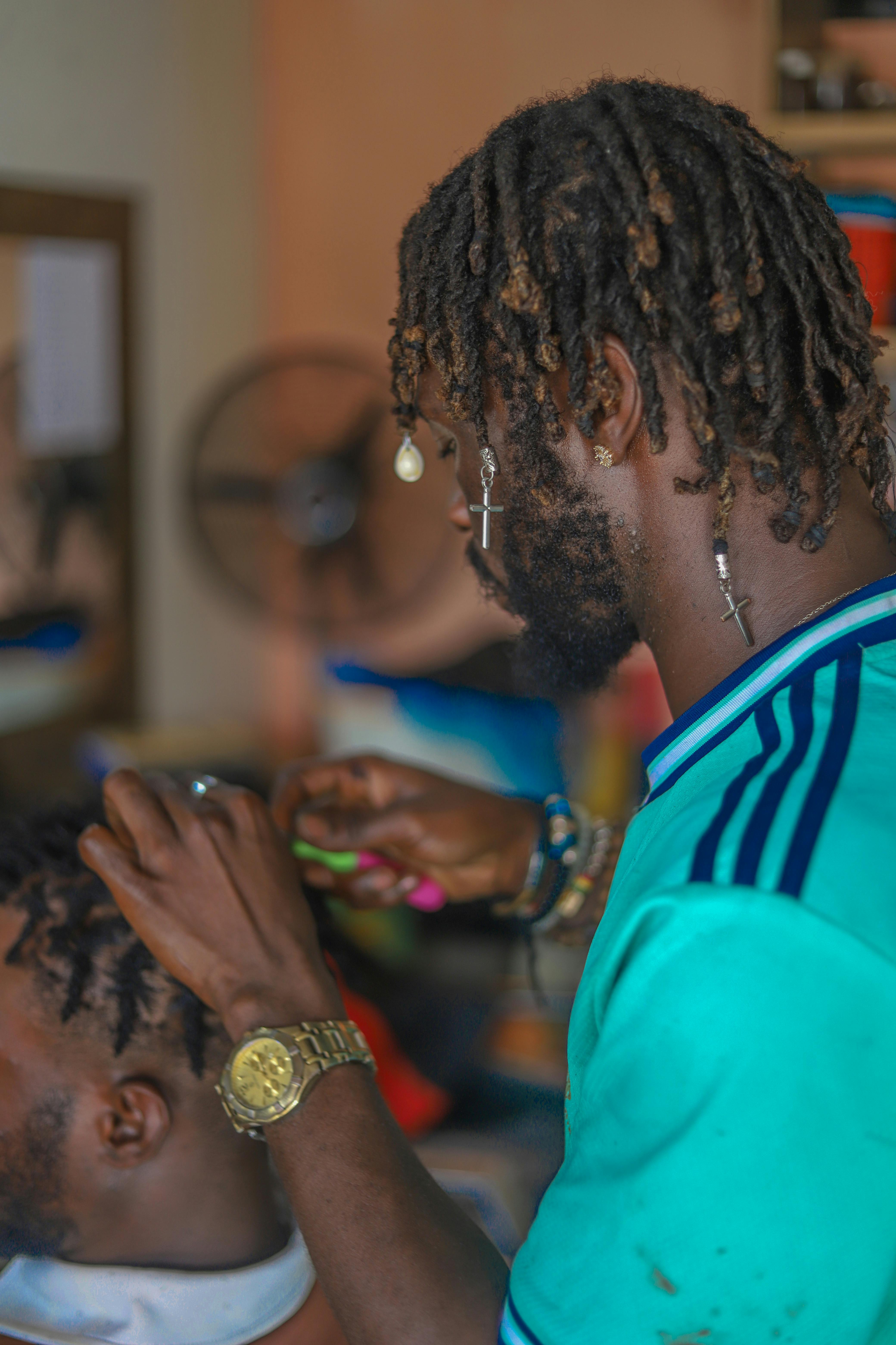 Barber Making Dreadlocks on Mans Hair · Free Stock Photo