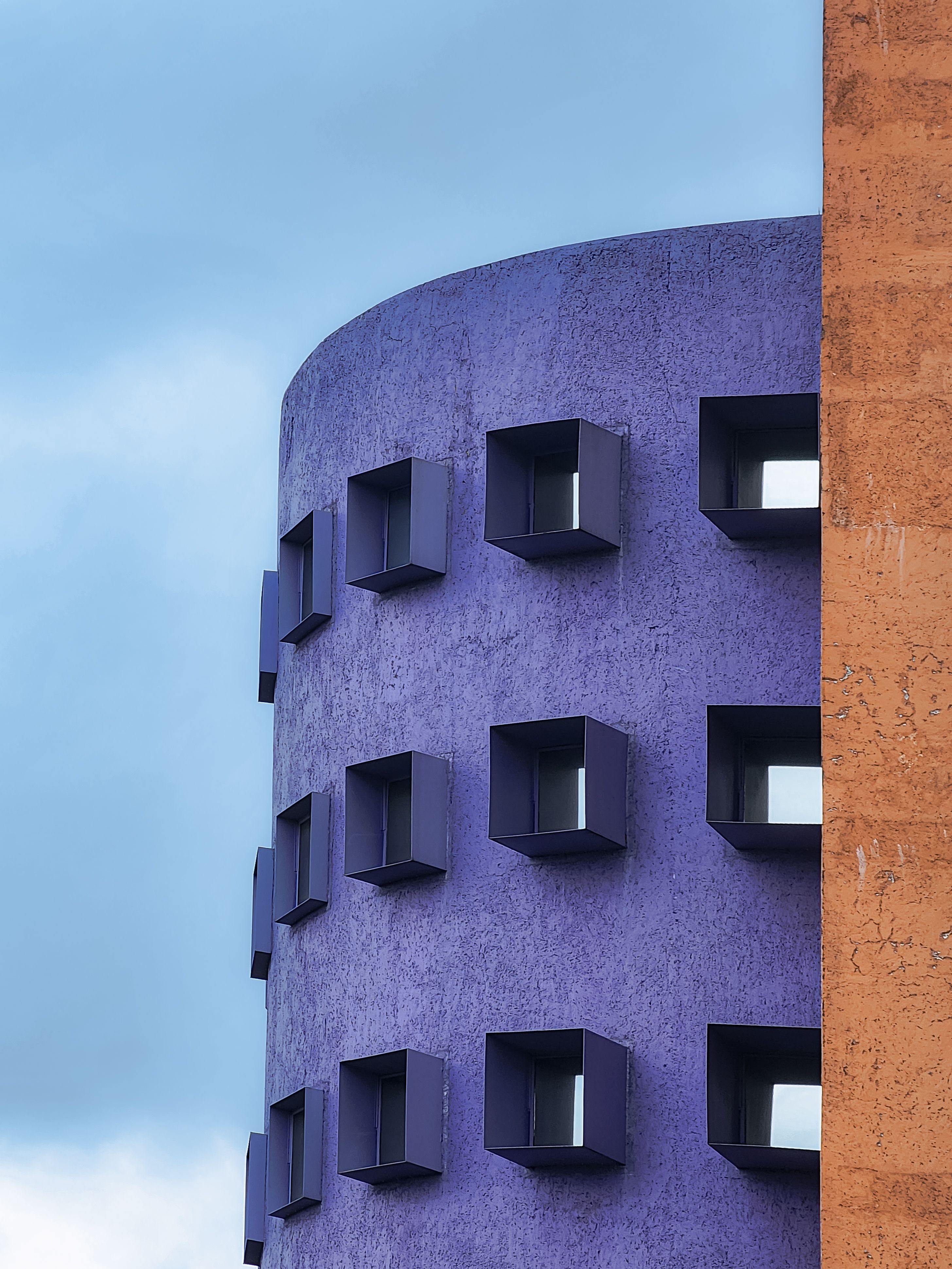 Blue Cylindrical Building of National Arts Center in Mexico City · Free ...