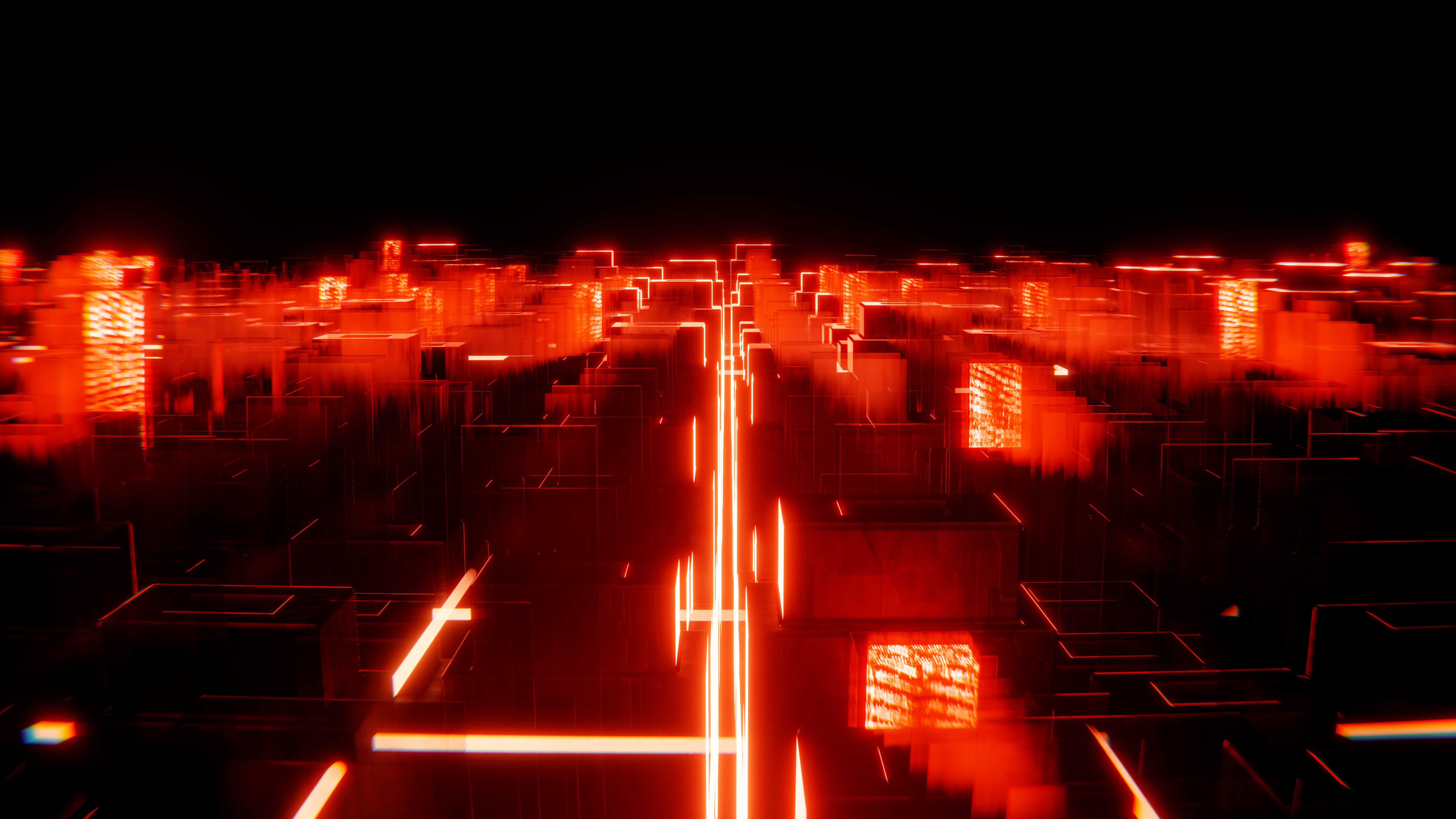 A red glowing city with neon lights · Free Stock Photo