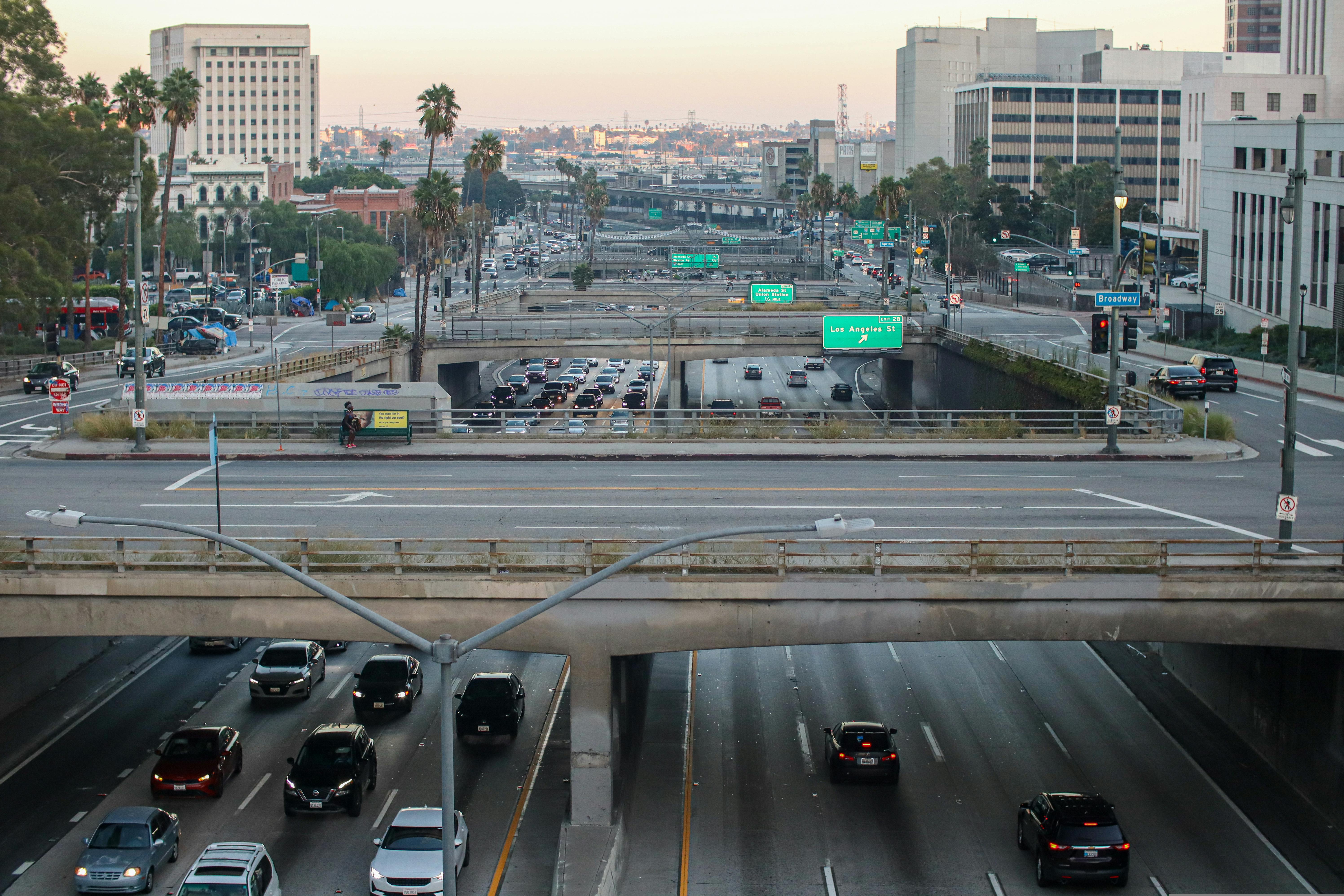 Overpasses Over the Highway Through the Los Angeles City · Free Stock Photo