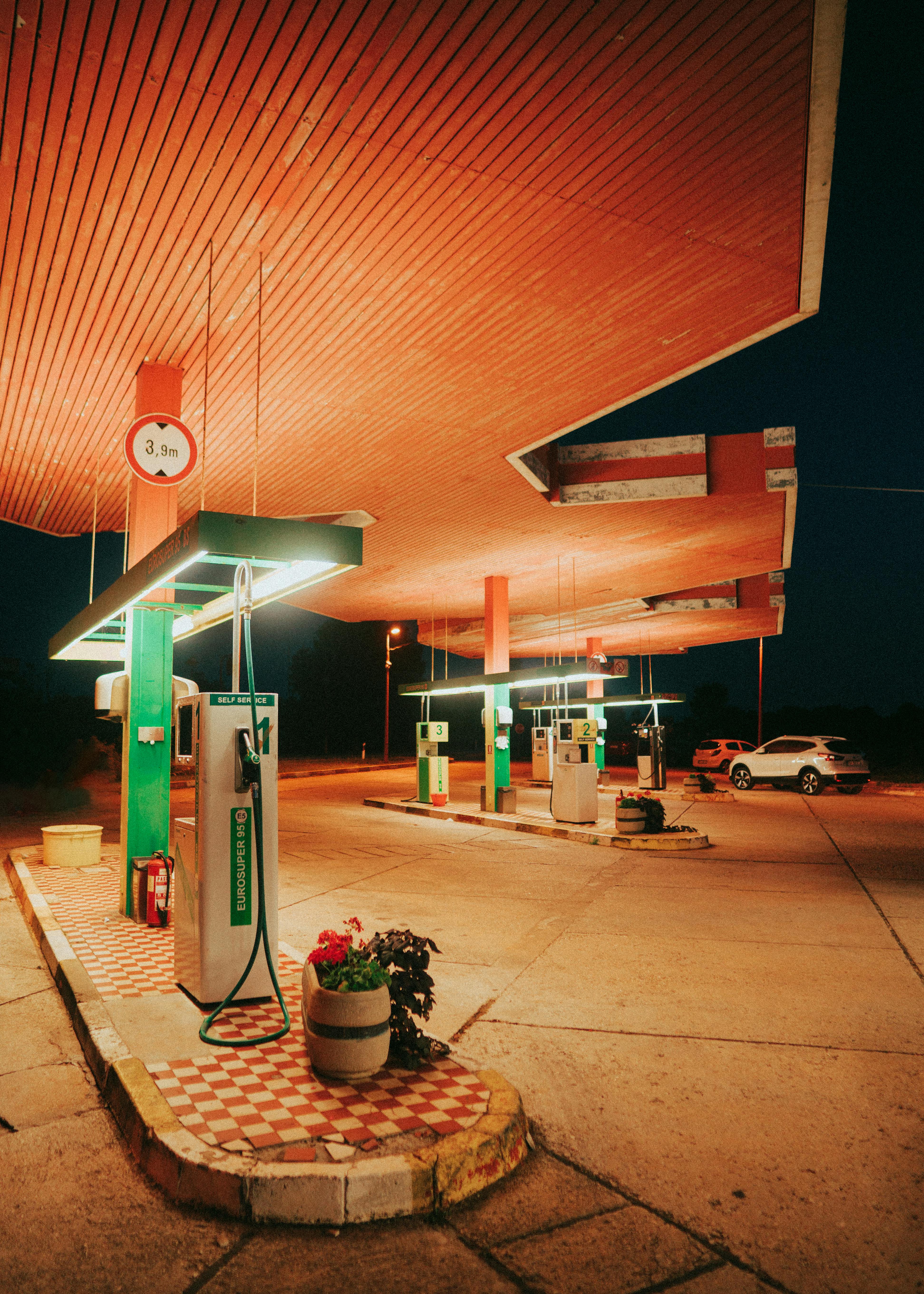 Gas Station at Night · Free Stock Photo