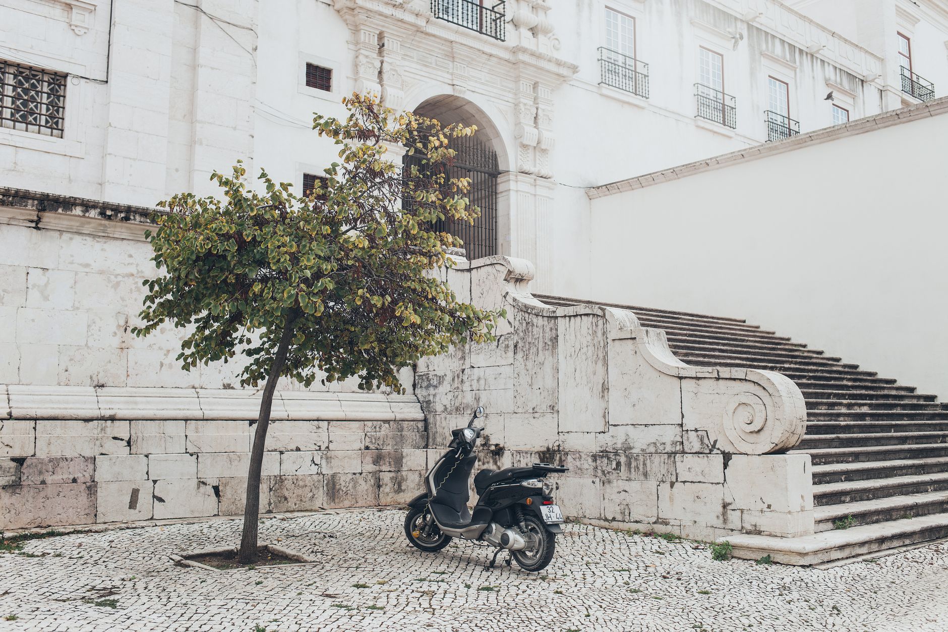 Photo Of Motor Scooter Parked Near Stairs And Tree Free Stock Photo Photo Of Motor Scooter Parked Near Stairs And Tree Free Stock Photo