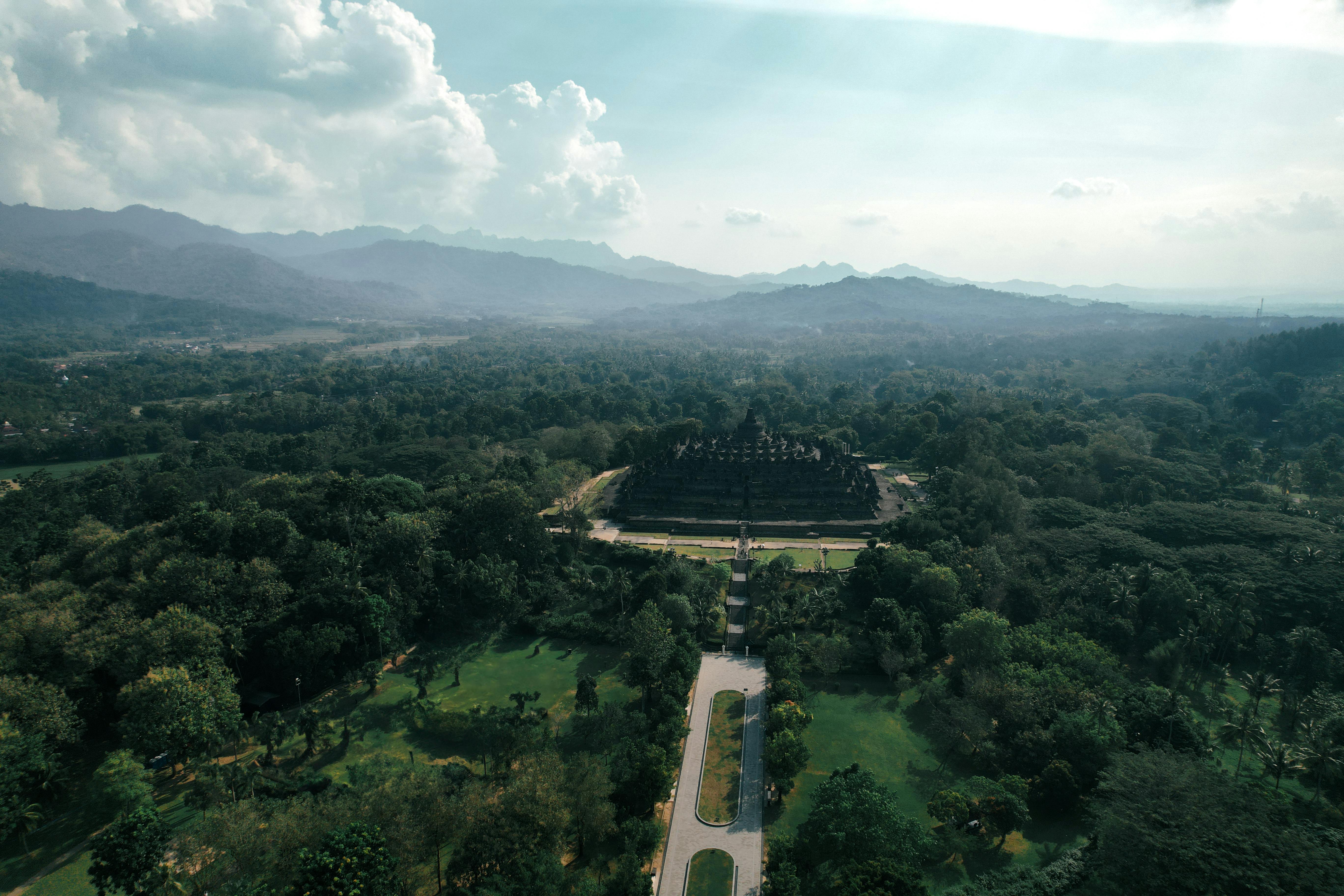 Aerial view of borobudur · Free Stock Photo
