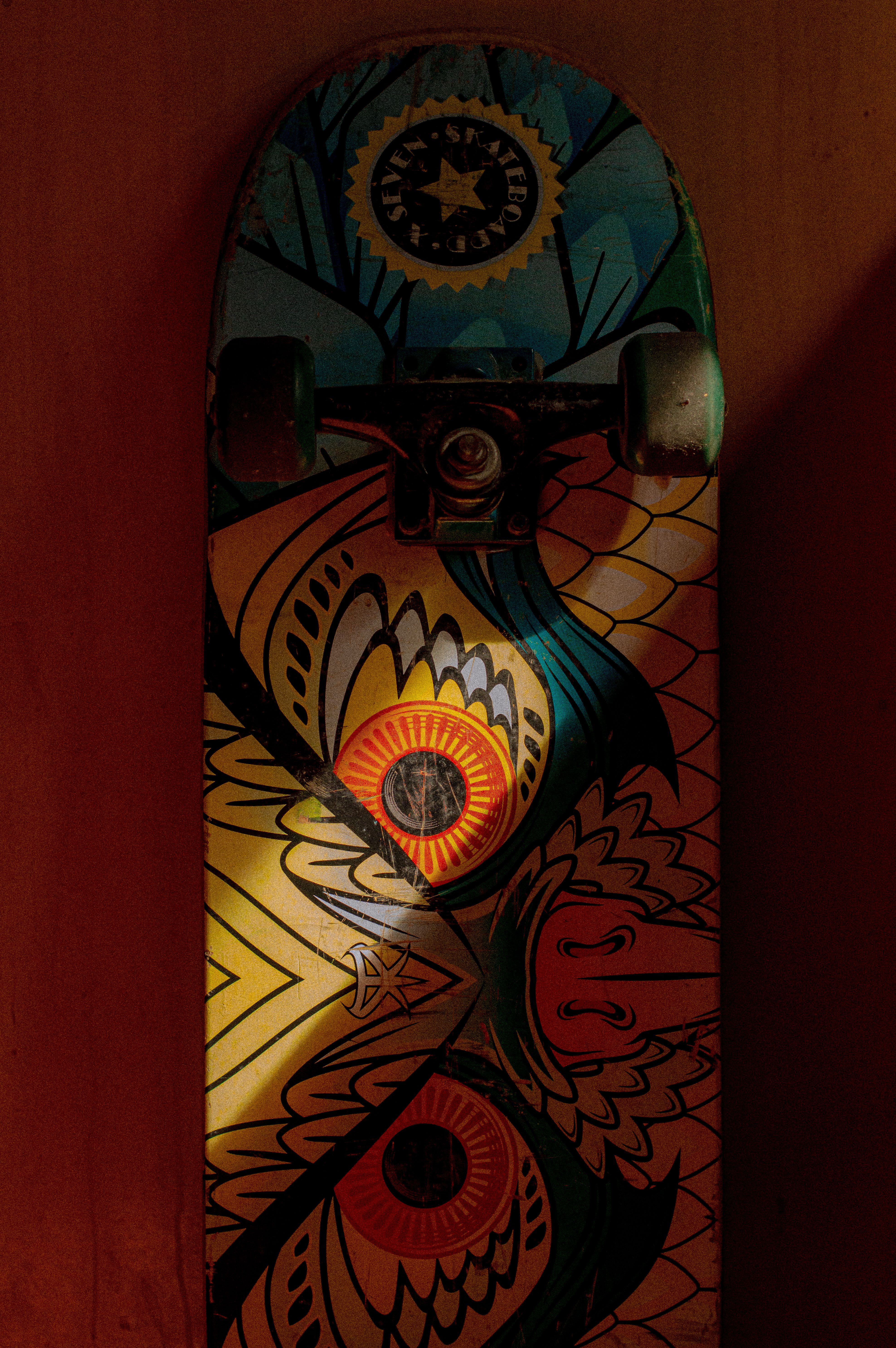 Colorful Pattern on Skateboard · Free Stock Photo