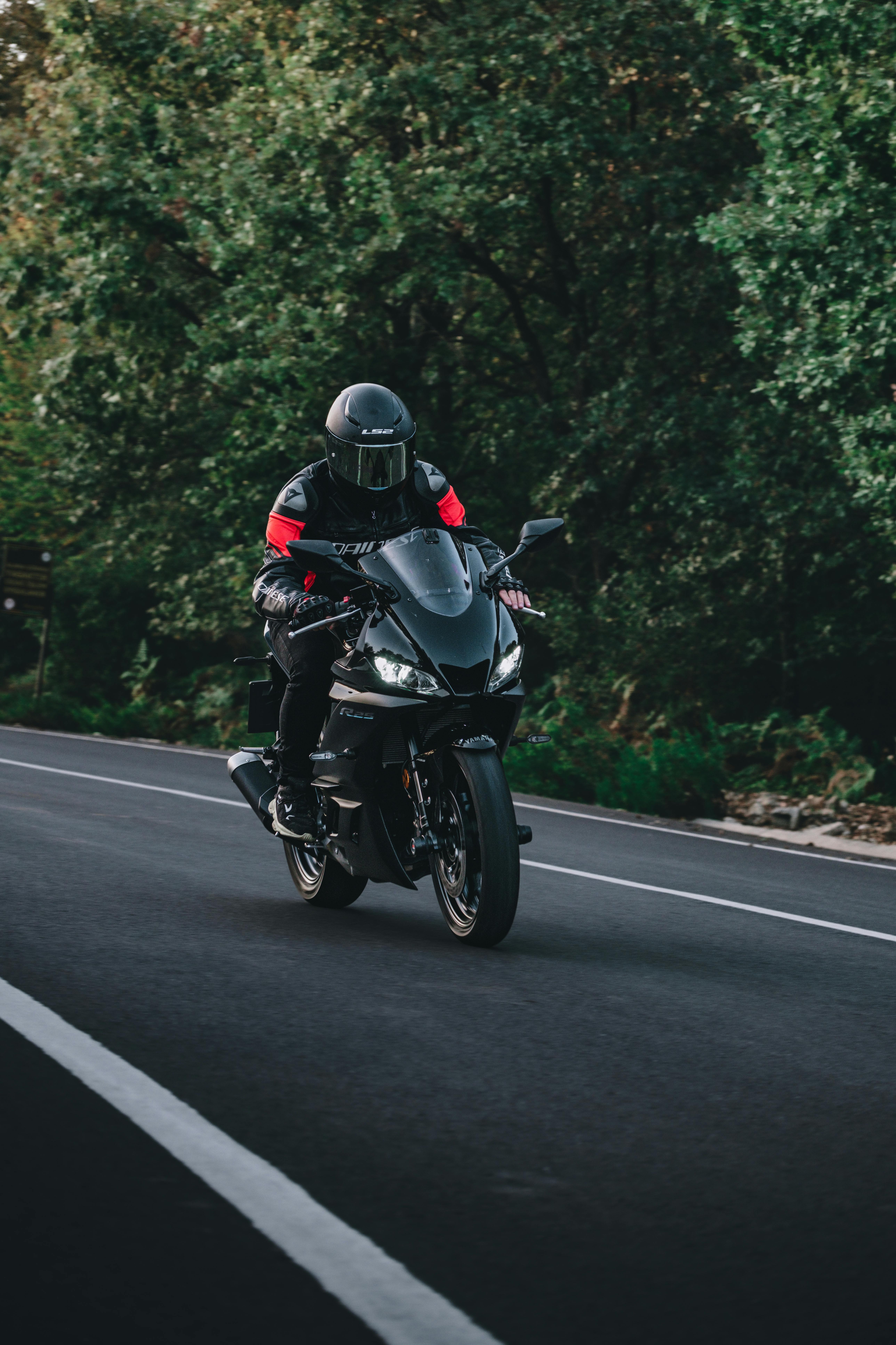 Riding Motorcycle on Road · Free Stock Photo