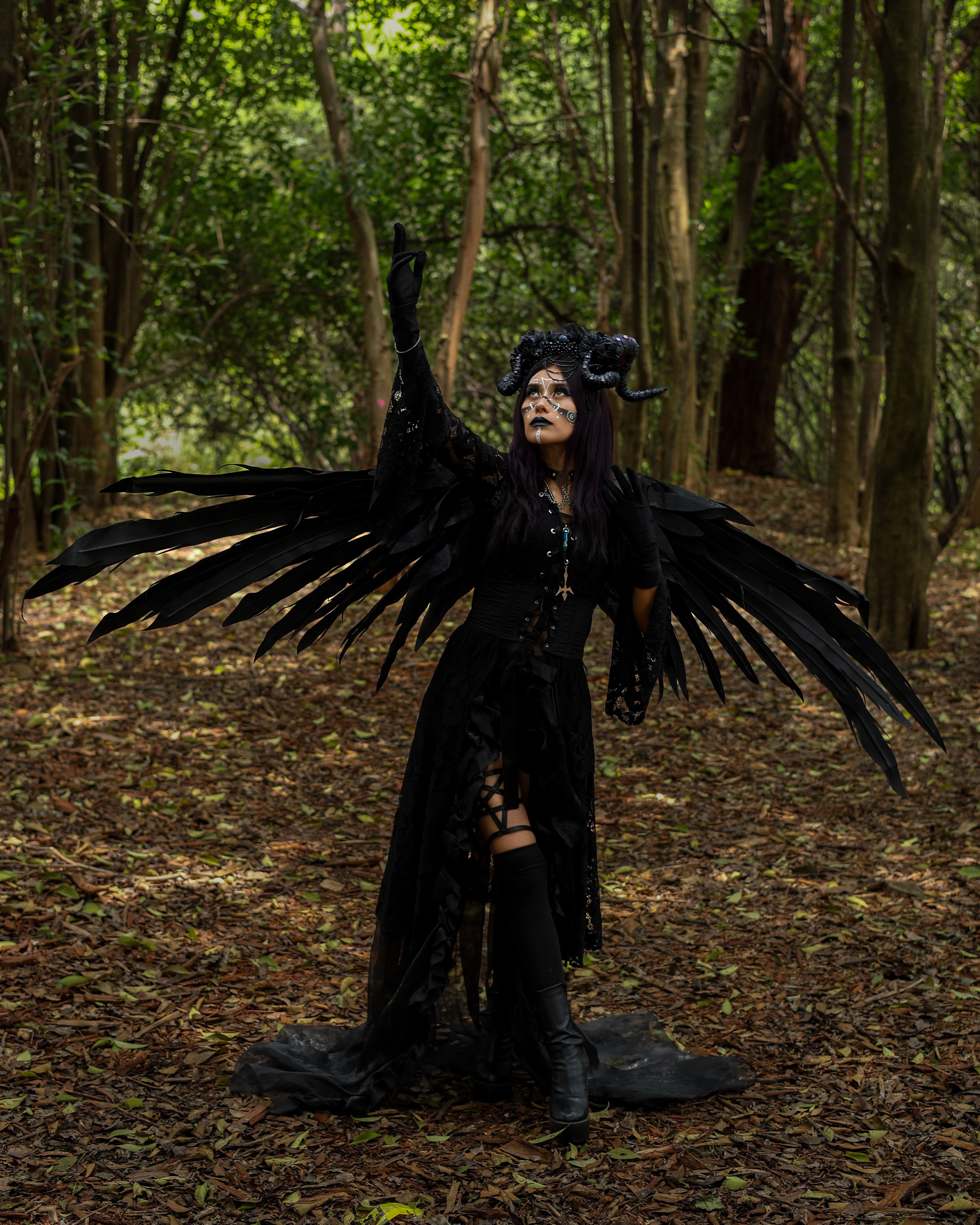 Woman Posing in Cosplay Costume in Forest · Free Stock Photo