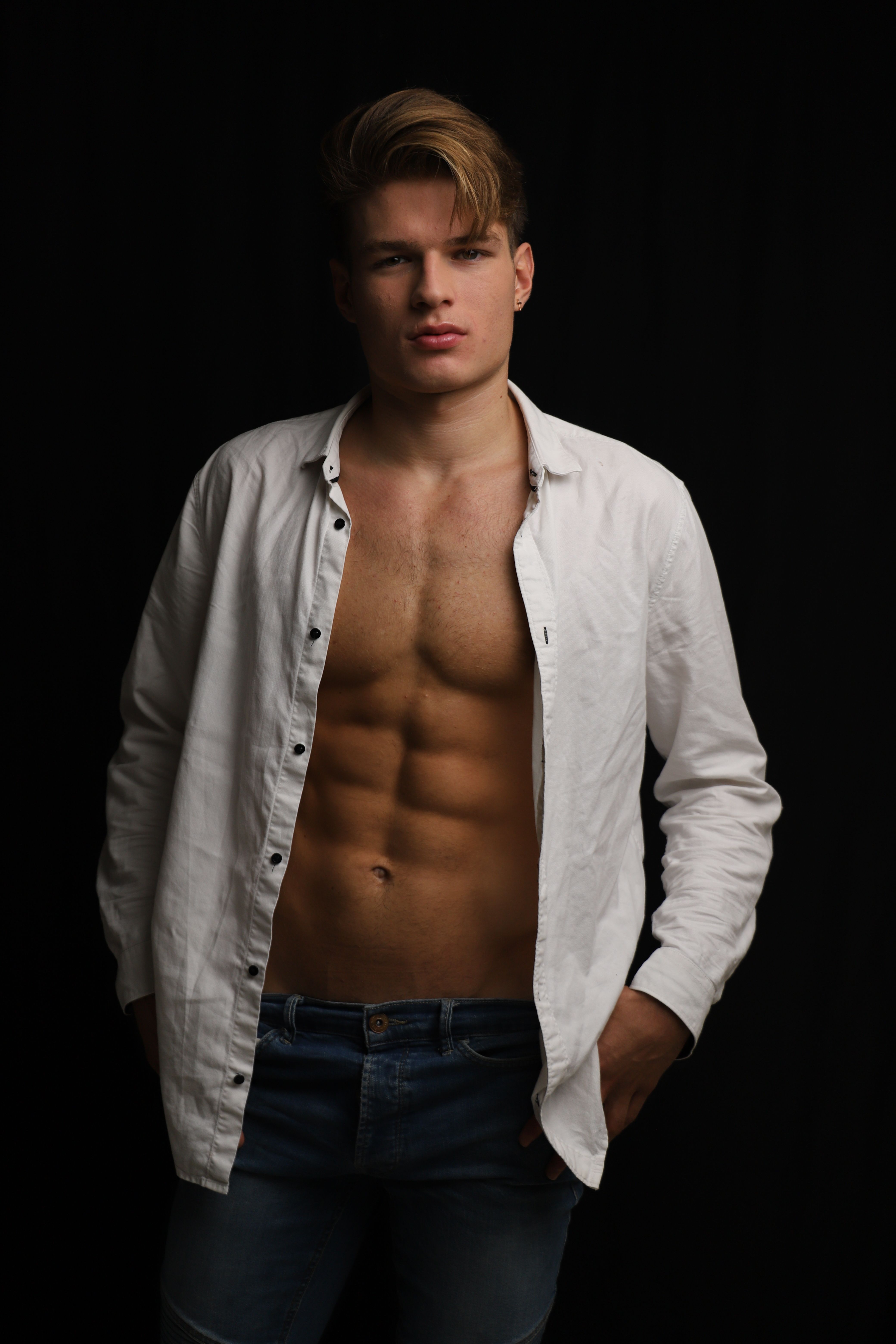 Shirtless Man in Jeans · Free Stock Photo