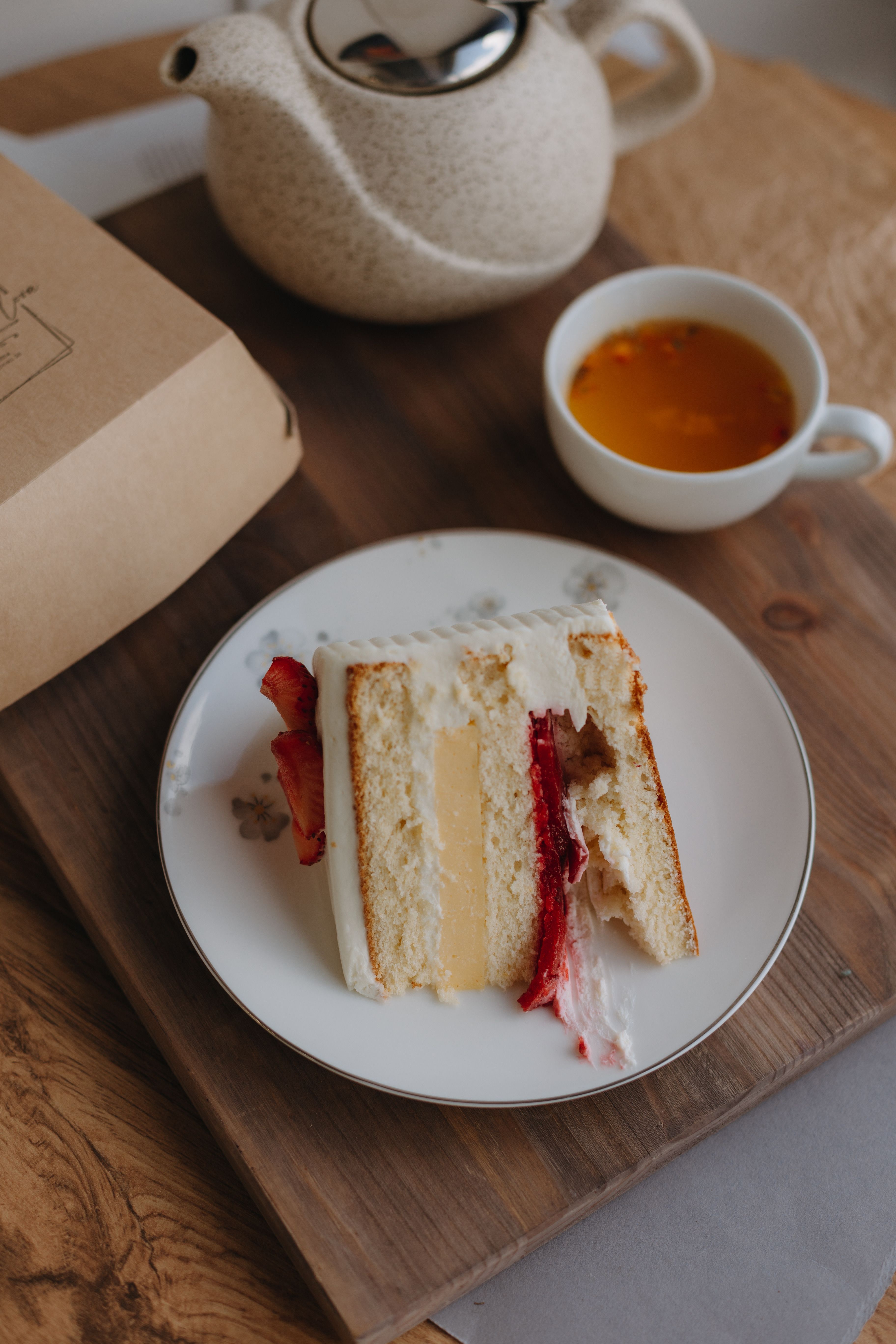 Photo of Sliced Cake on Ceramic Plate · Free Stock Photo