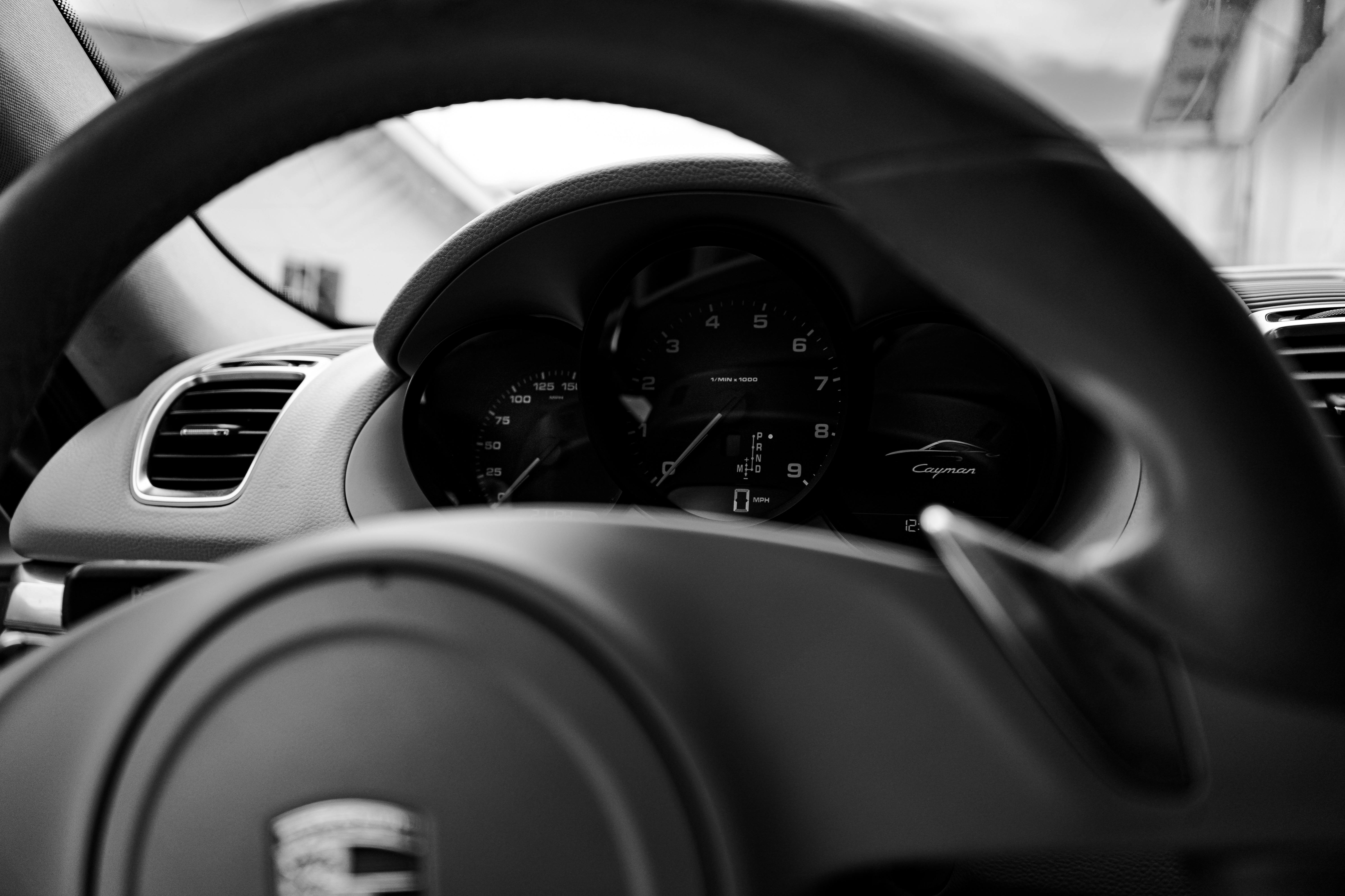 Steering Wheel and Speedometer · Free Stock Photo