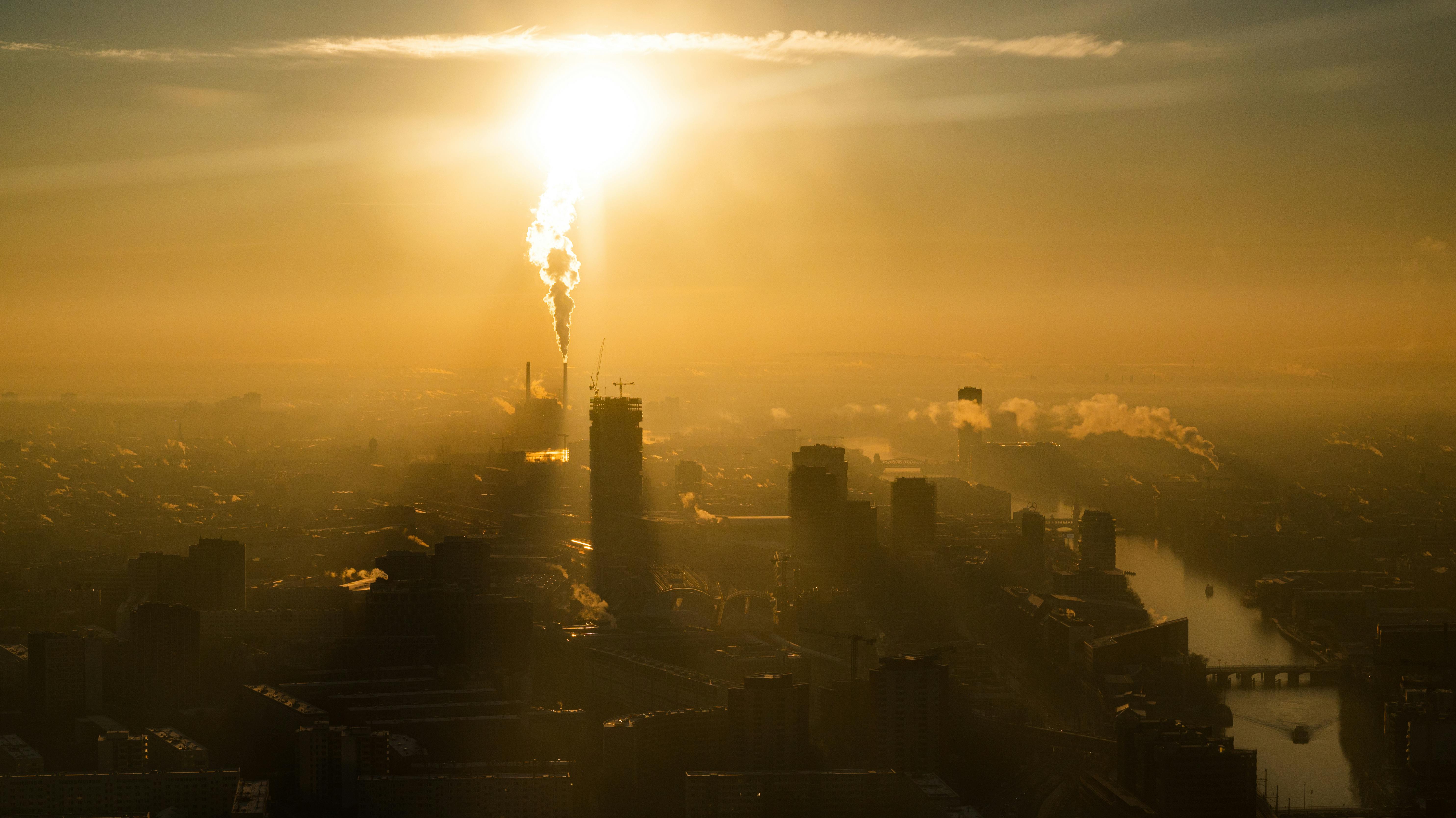 Pollution in a City During Sunset · Free Stock Photo