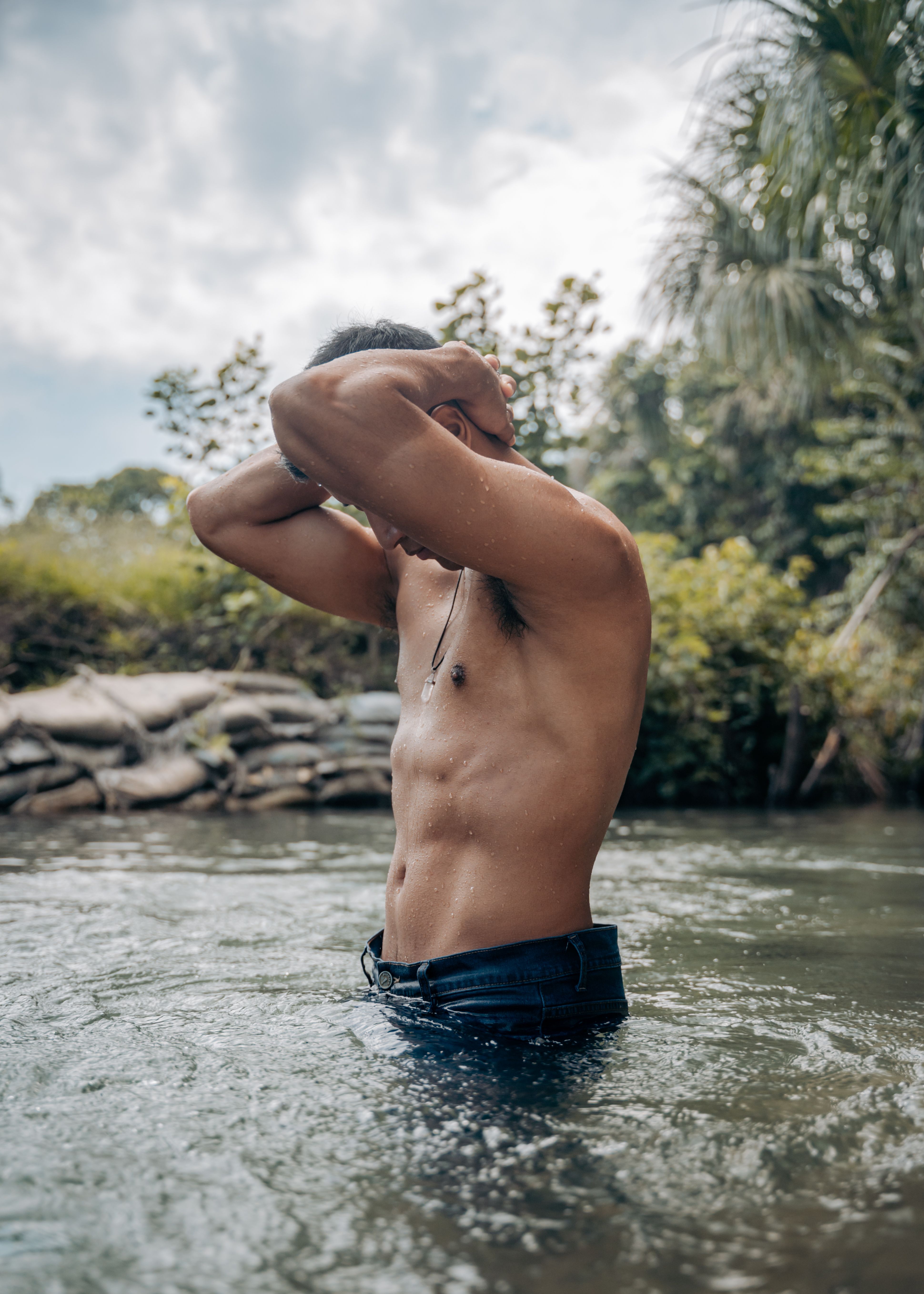 Man Swimming in a Stream · Free Stock Photo