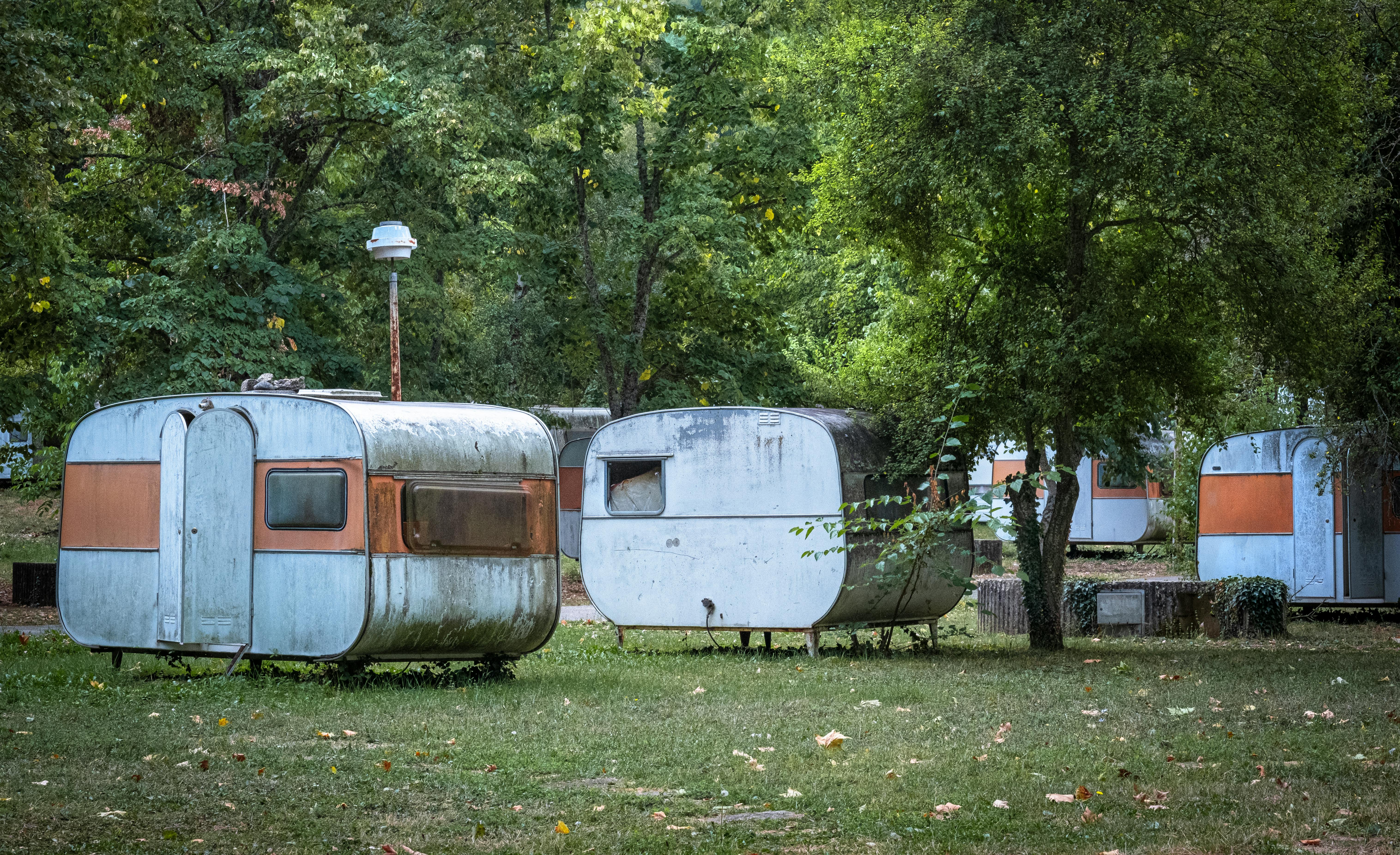 Abandoned Camping Trailers at the Campsite · Free Stock Photo