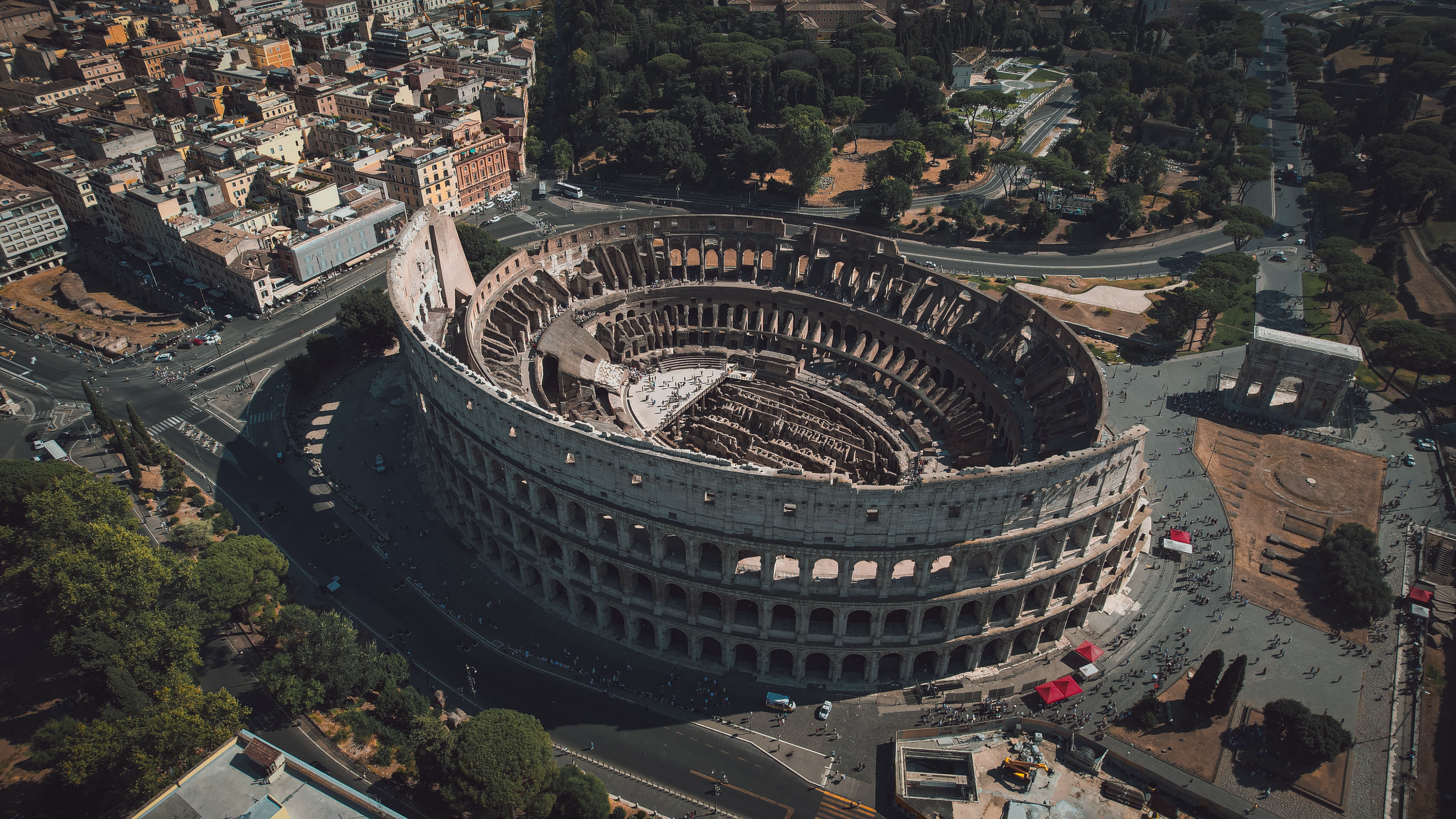 An aerial view of the colosseum in rome · Free Stock Photo