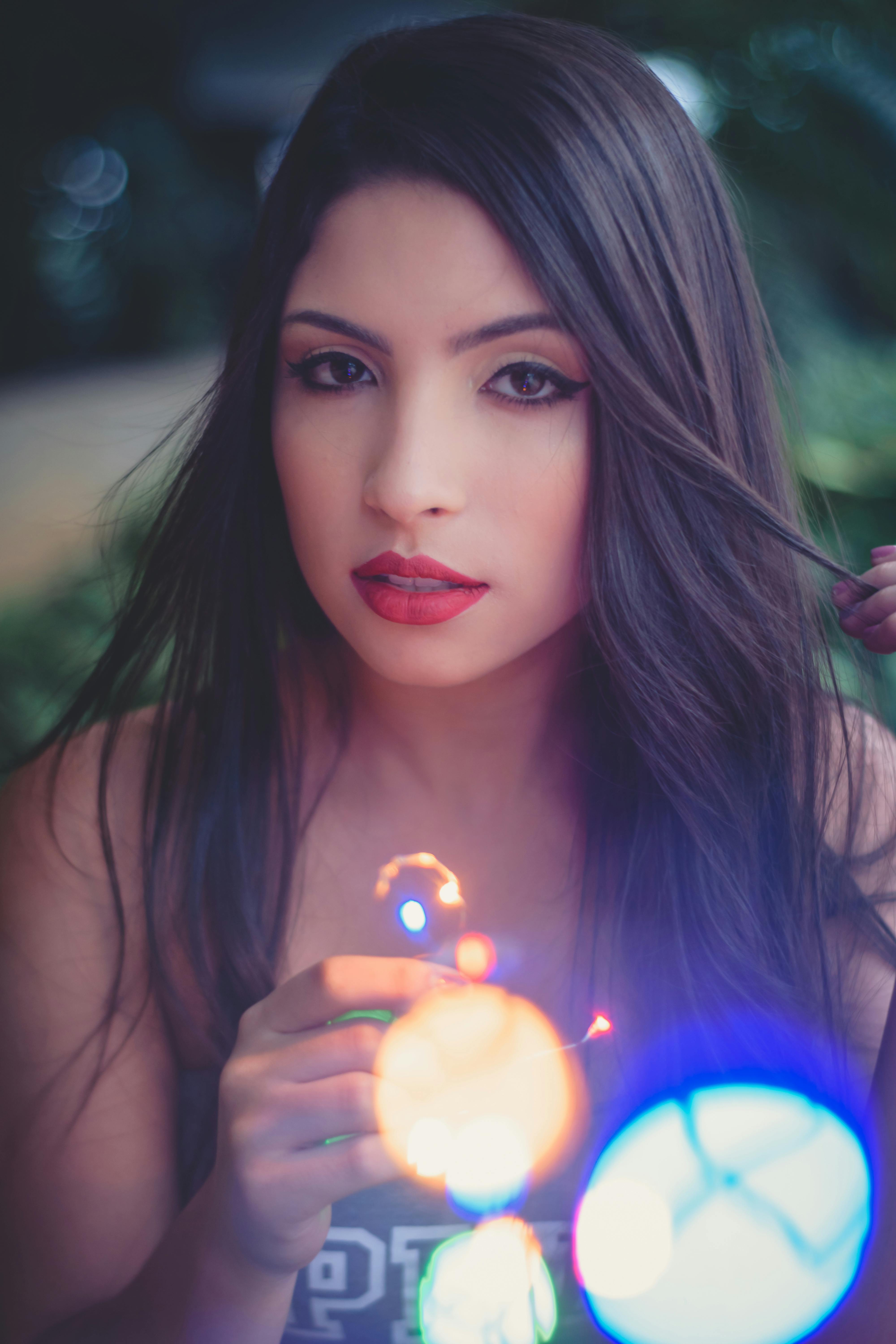 Woman Holding Led Lights · Free Stock Photo