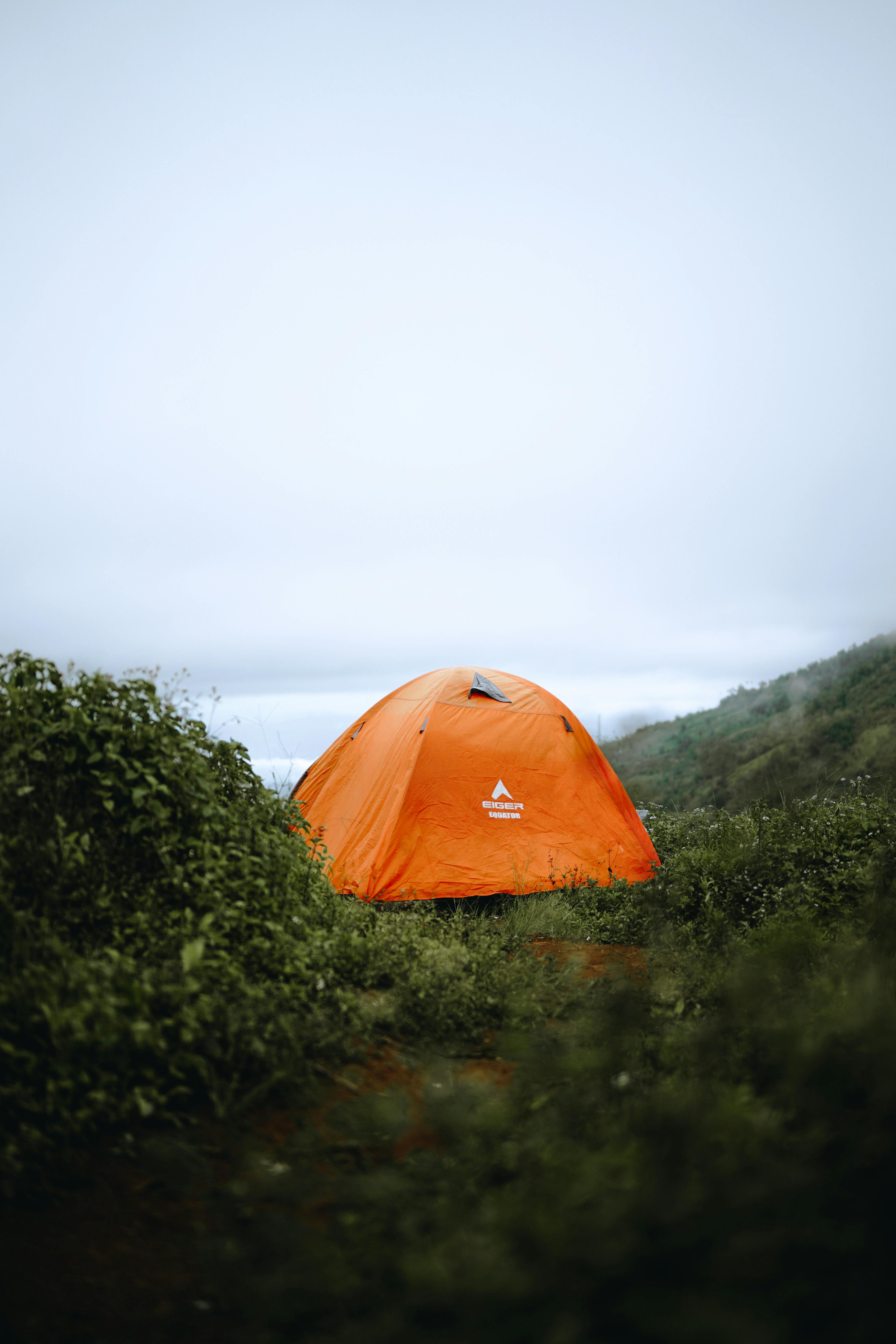 Orange Tent on Grass · Free Stock Photo