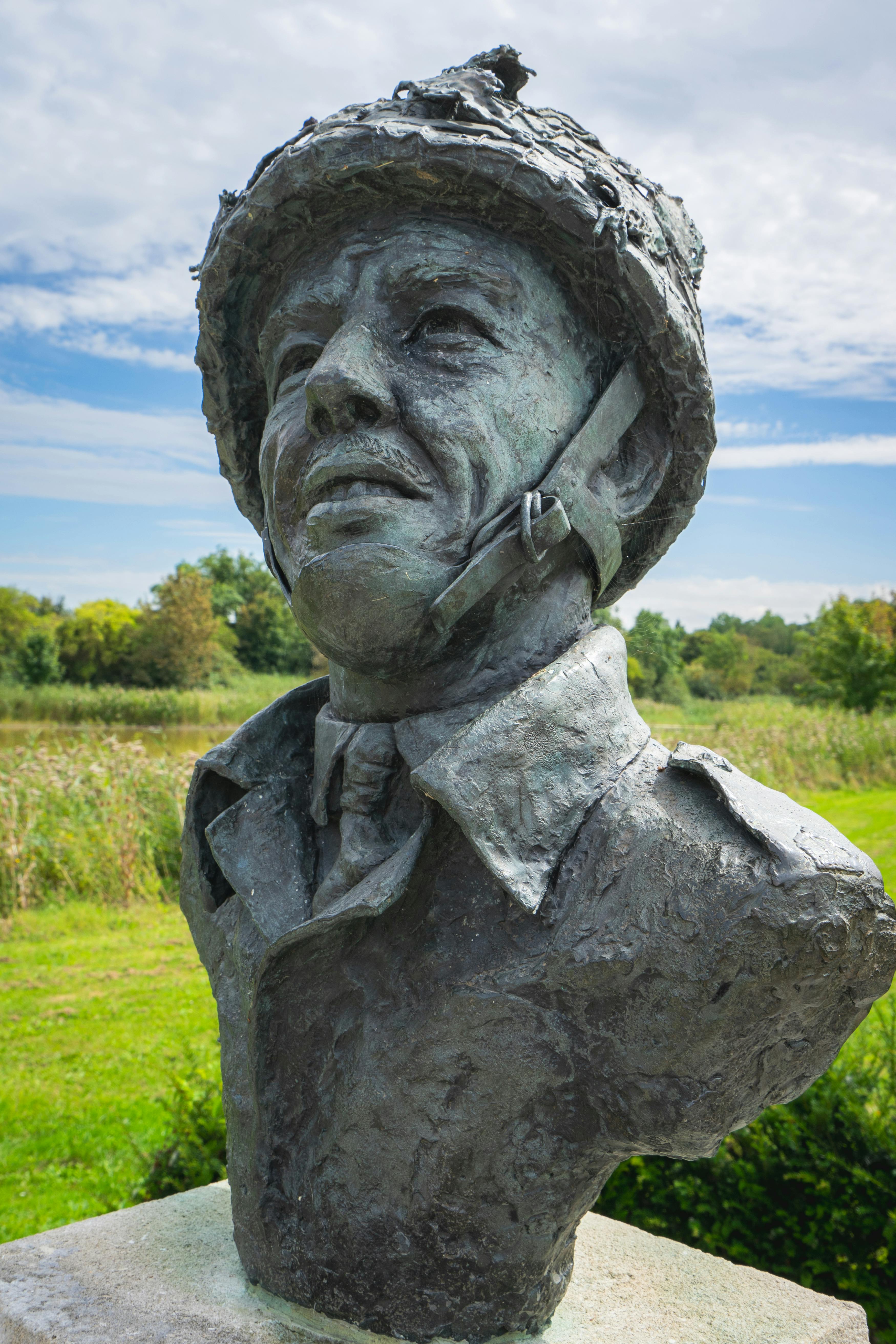 Statue and memorial for Major John Howard, close to the Pegasus Bridge ...