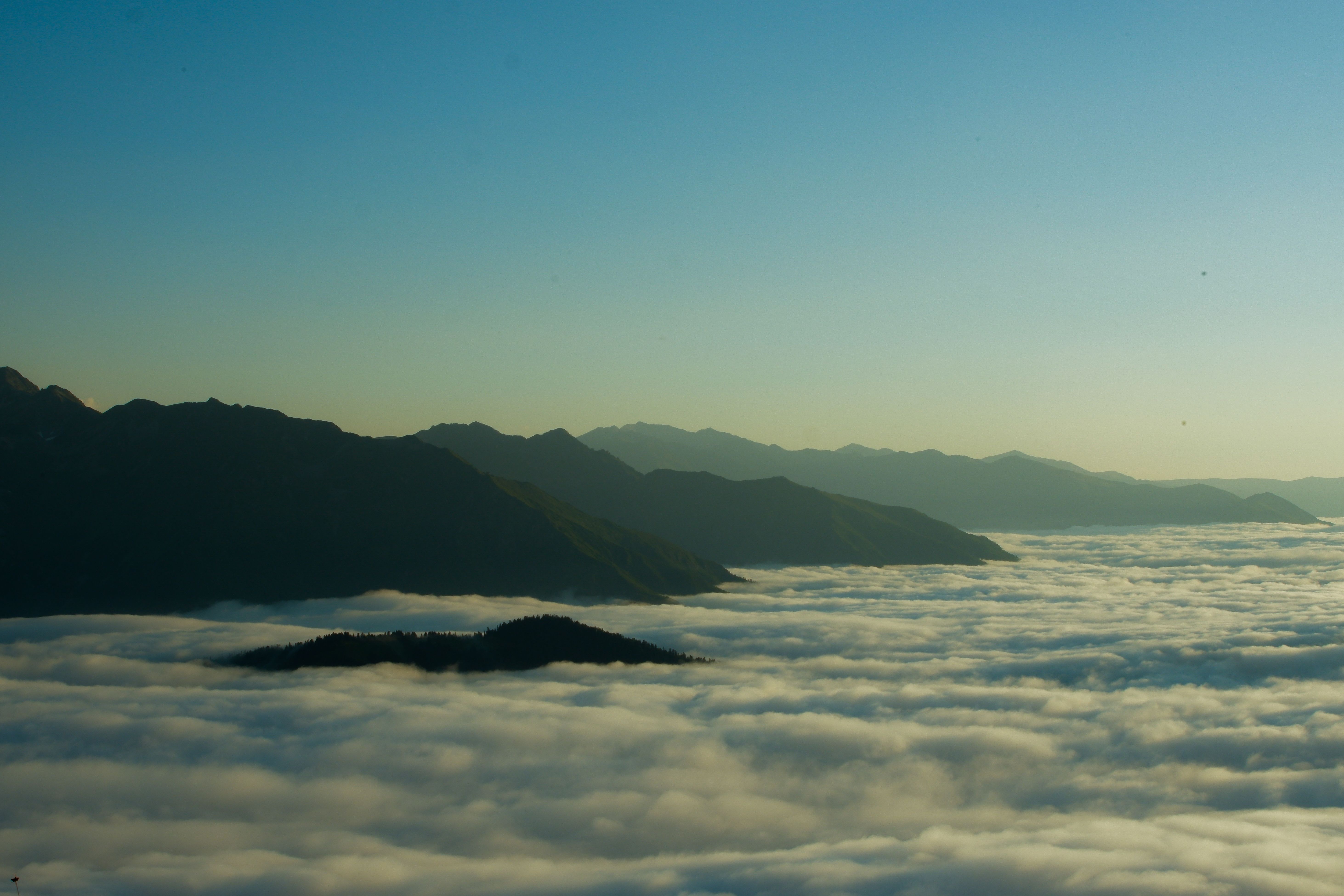 Valley Shrouded in a Thick Fog · Free Stock Photo