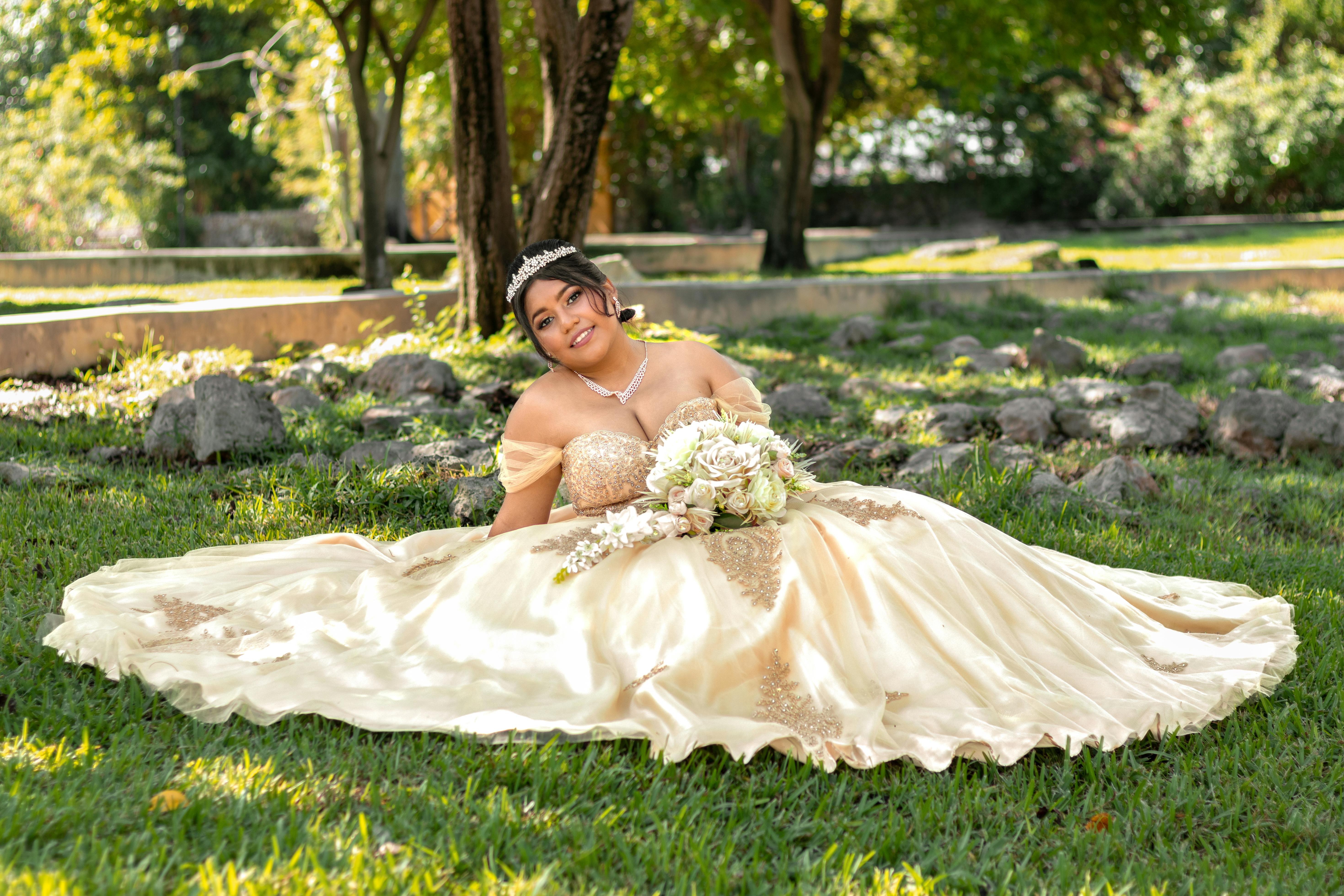 Bride Sitting on Couch · Free Stock Photo