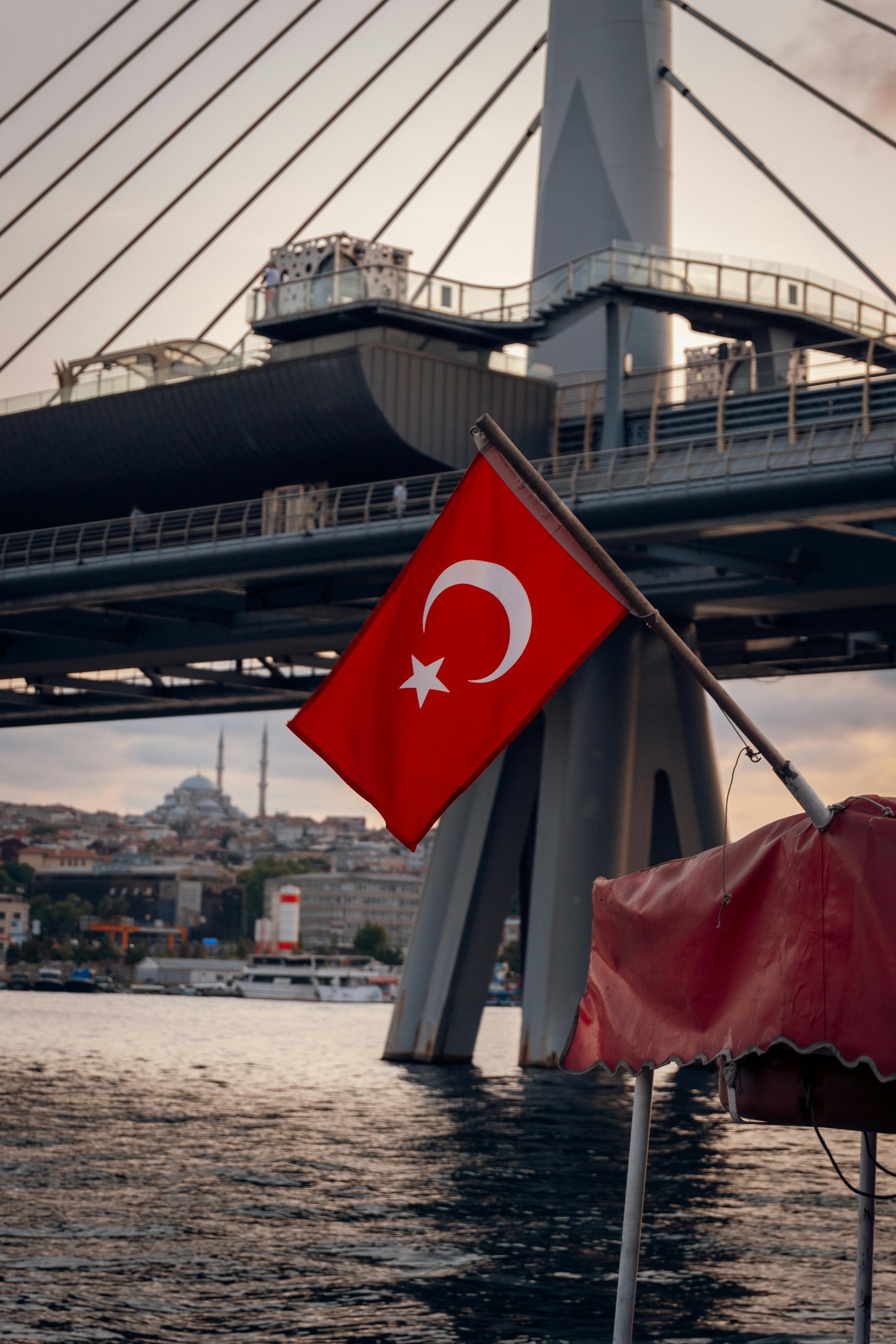 Flag of Turkey on Boat in Bosphorus Strait · Free Stock Photo