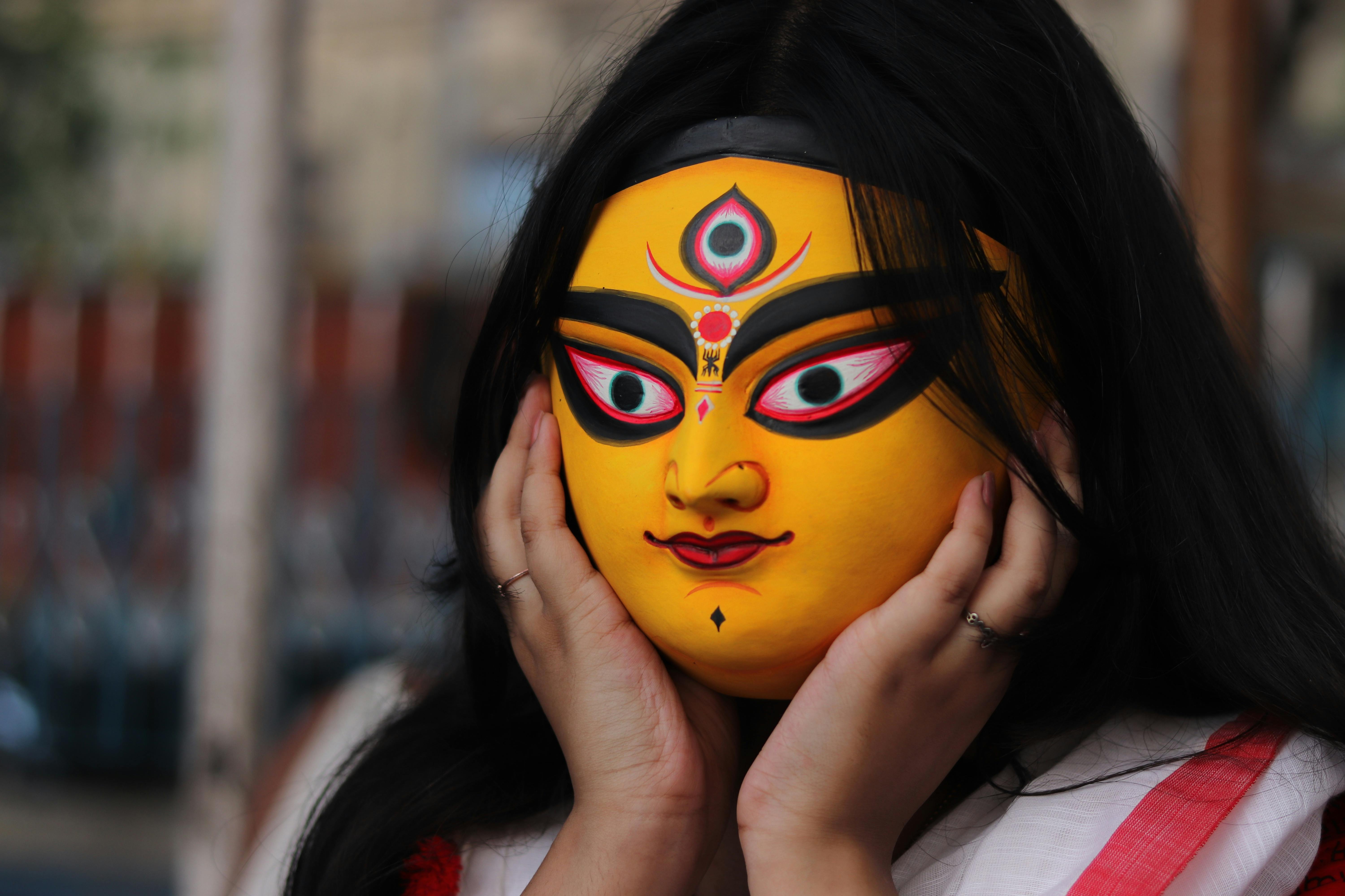 Woman in Durga Mask · Free Stock Photo