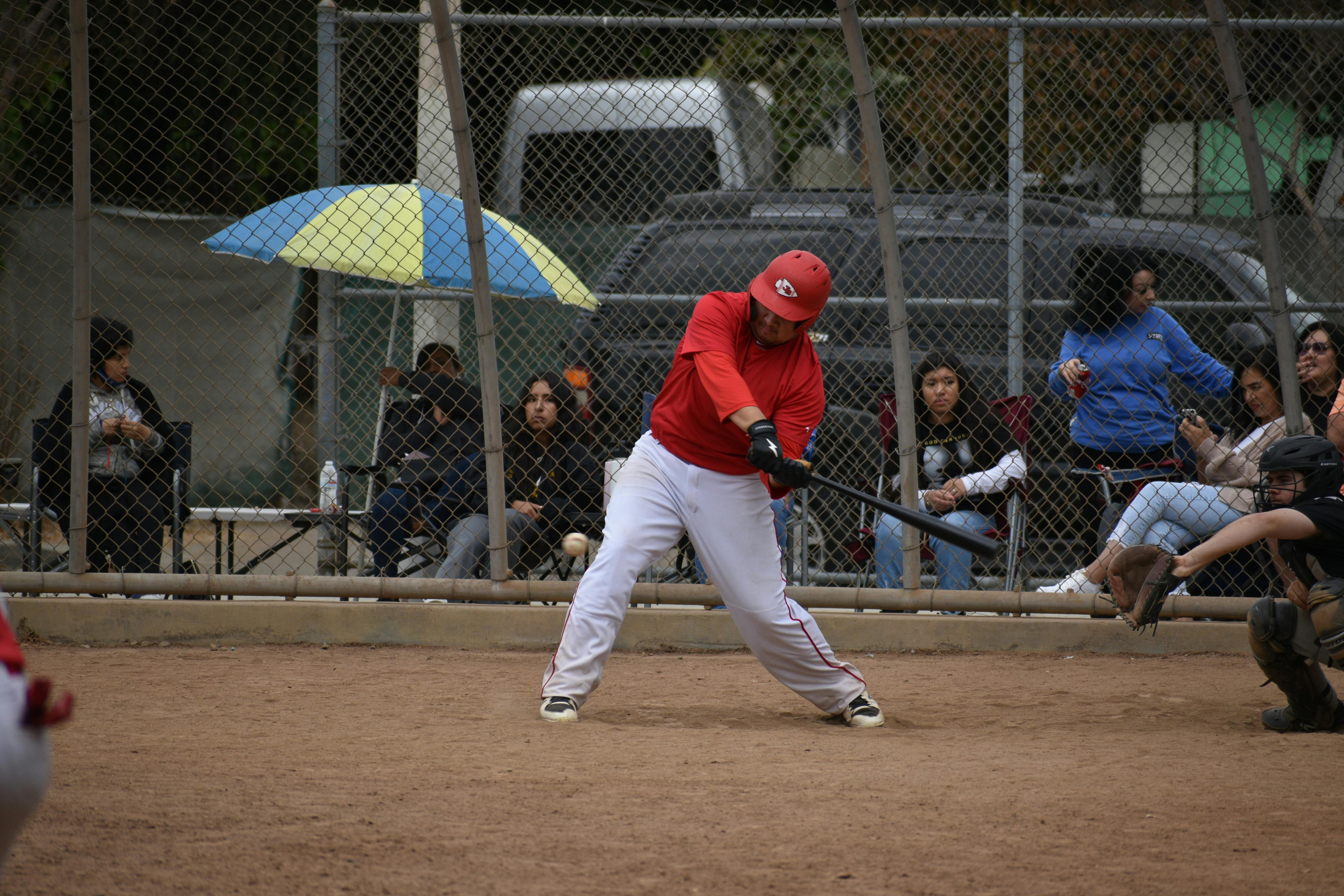 Batter Swinging the Bat during a Baseball Game · Free Stock Photo