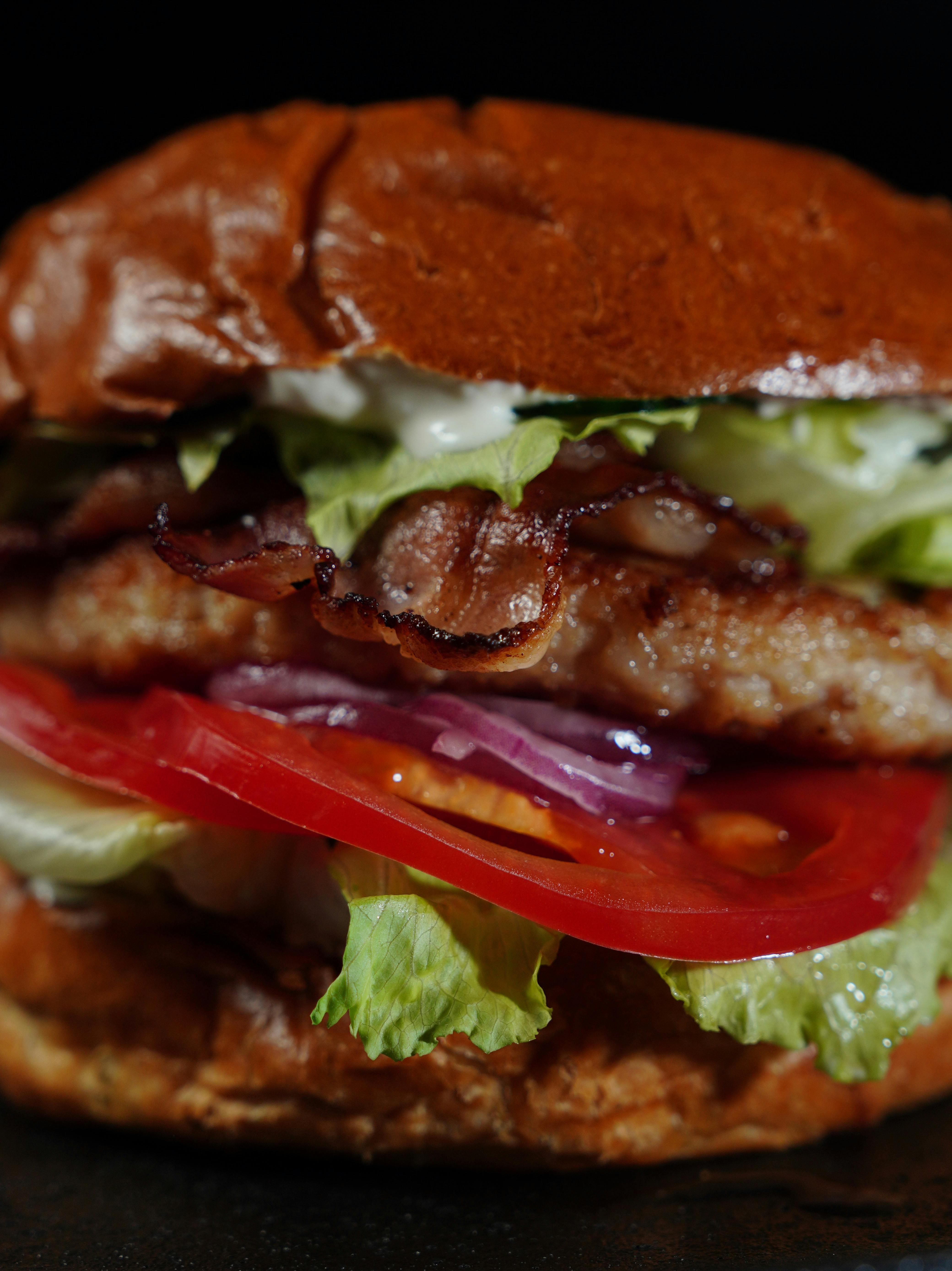 Burger on Brown Wooden Tray · Free Stock Photo