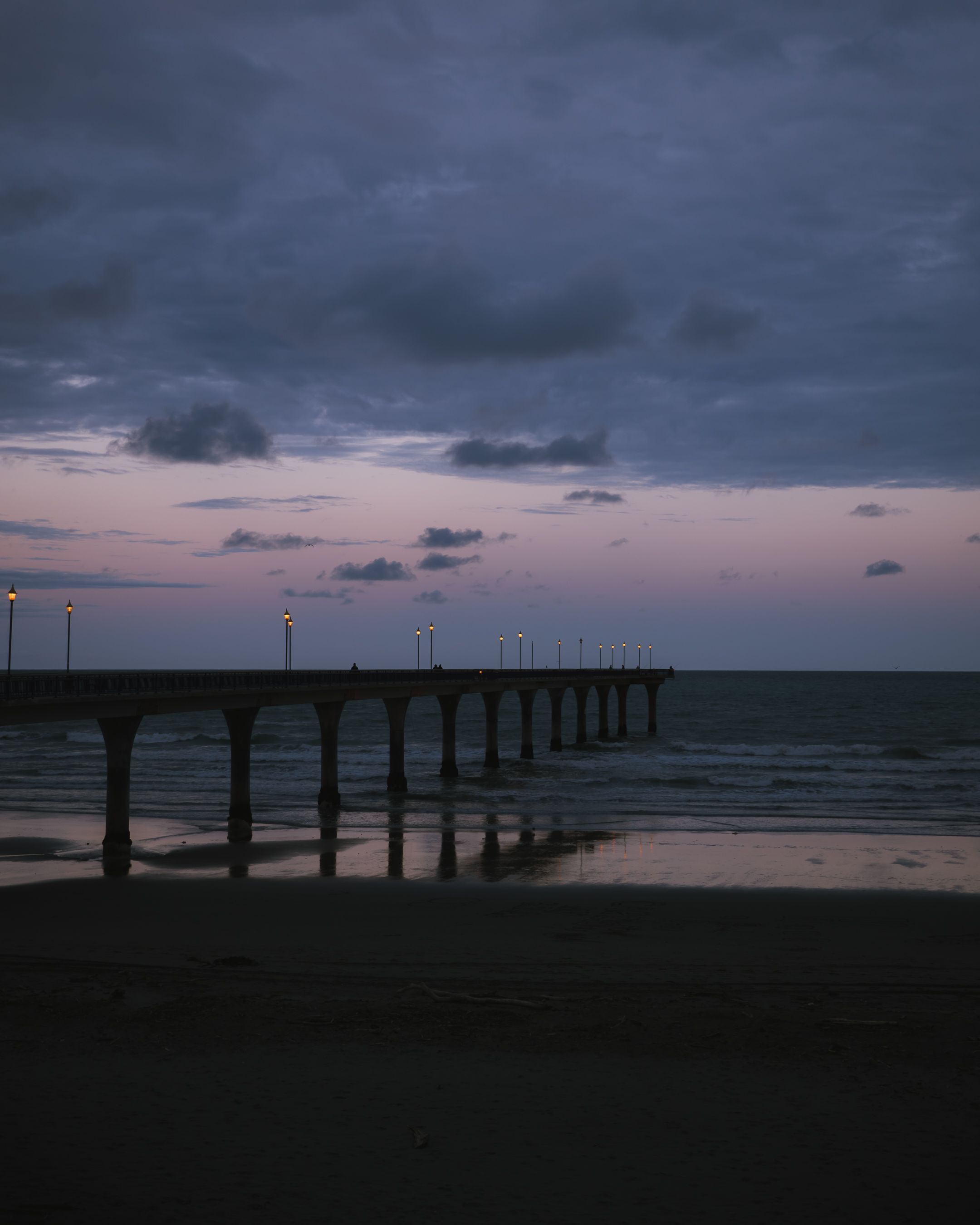 Pier on Seashore at Night · Free Stock Photo