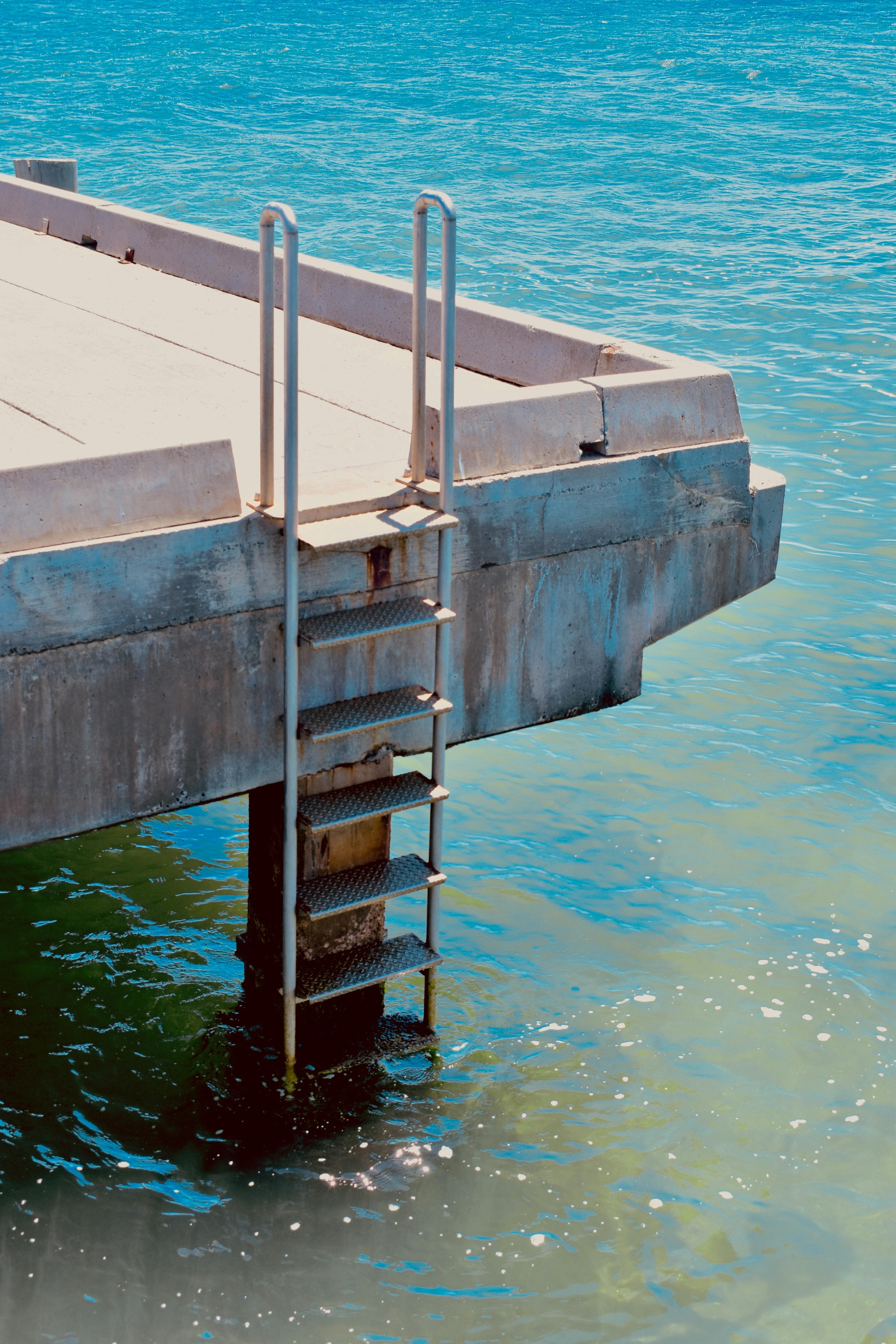 Ladder on Pier on Sea Shore · Free Stock Photo