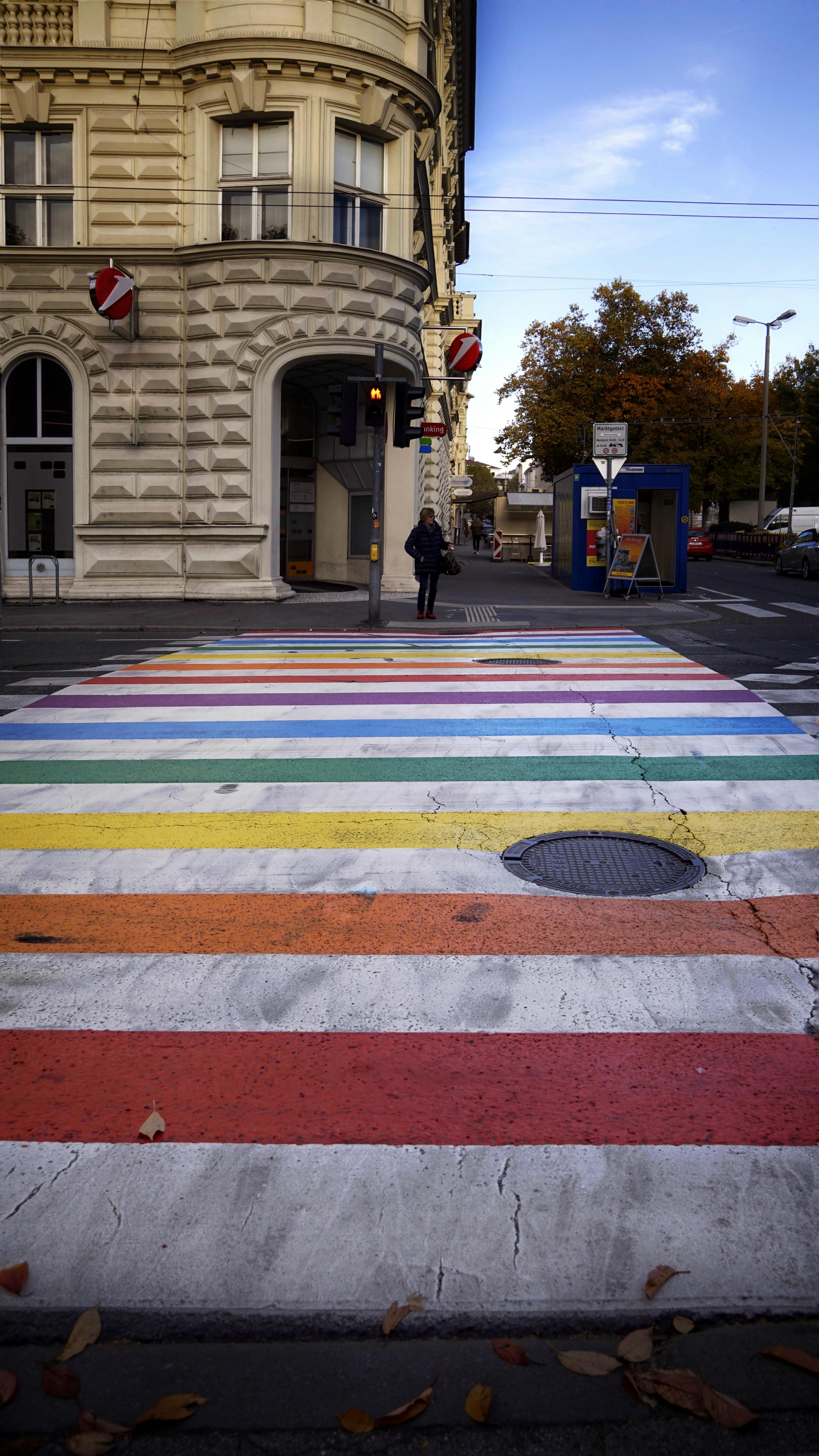 Colorful Crosswalk in City · Free Stock Photo