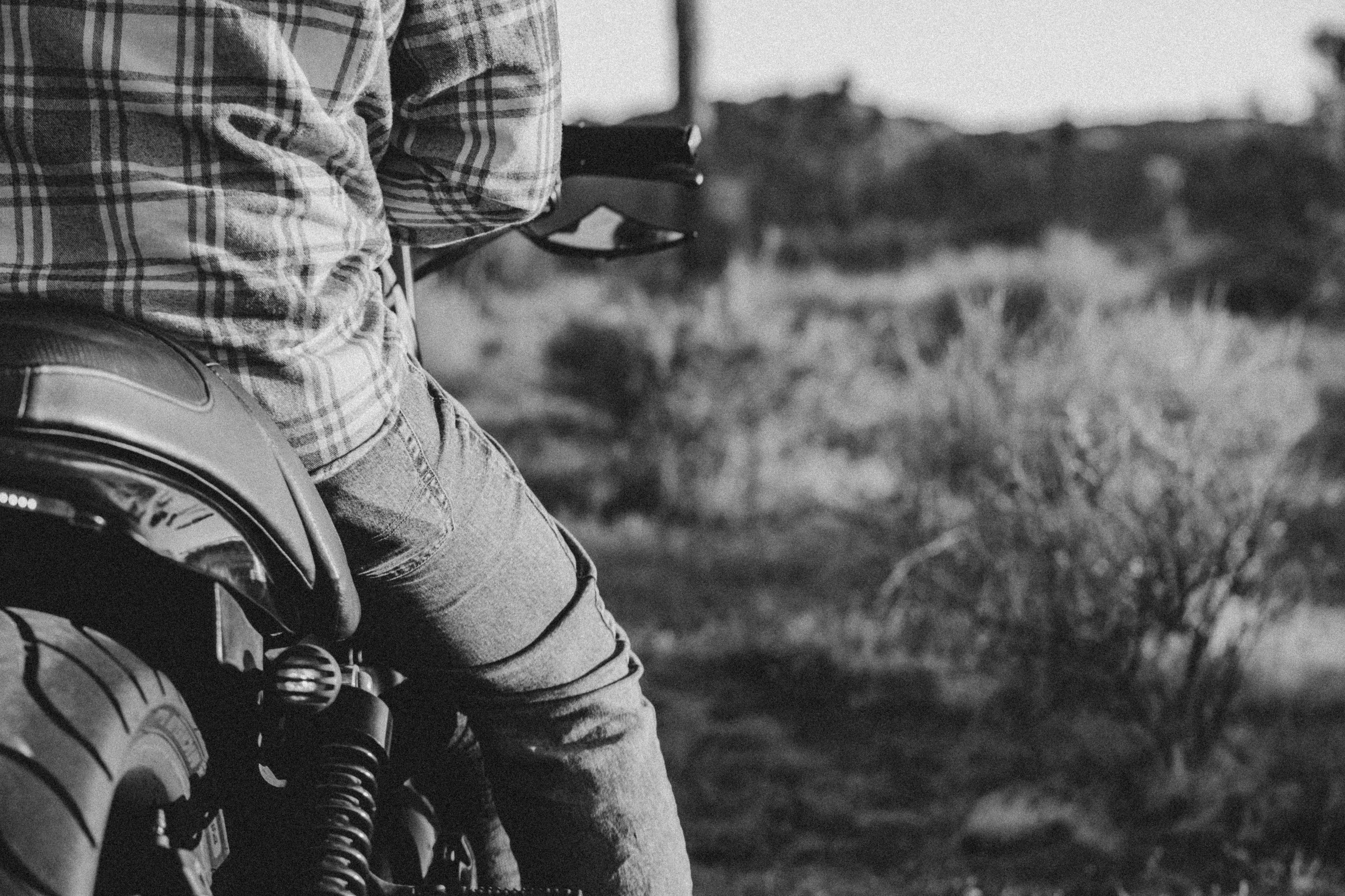 Back View of Man Sitting on Motorbike · Free Stock Photo