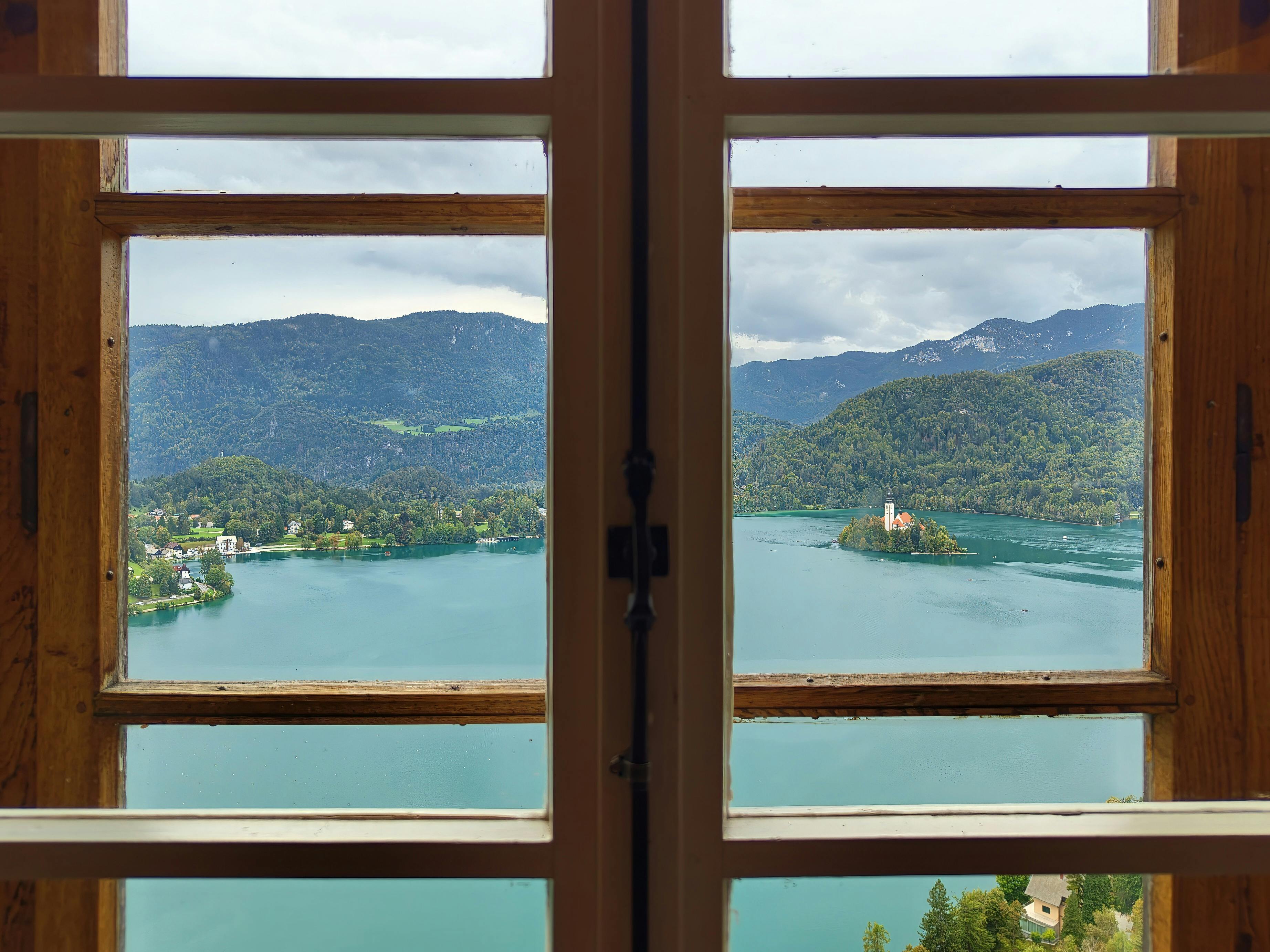View of the Lake Bled, Slovenia from a Window · Free Stock Photo