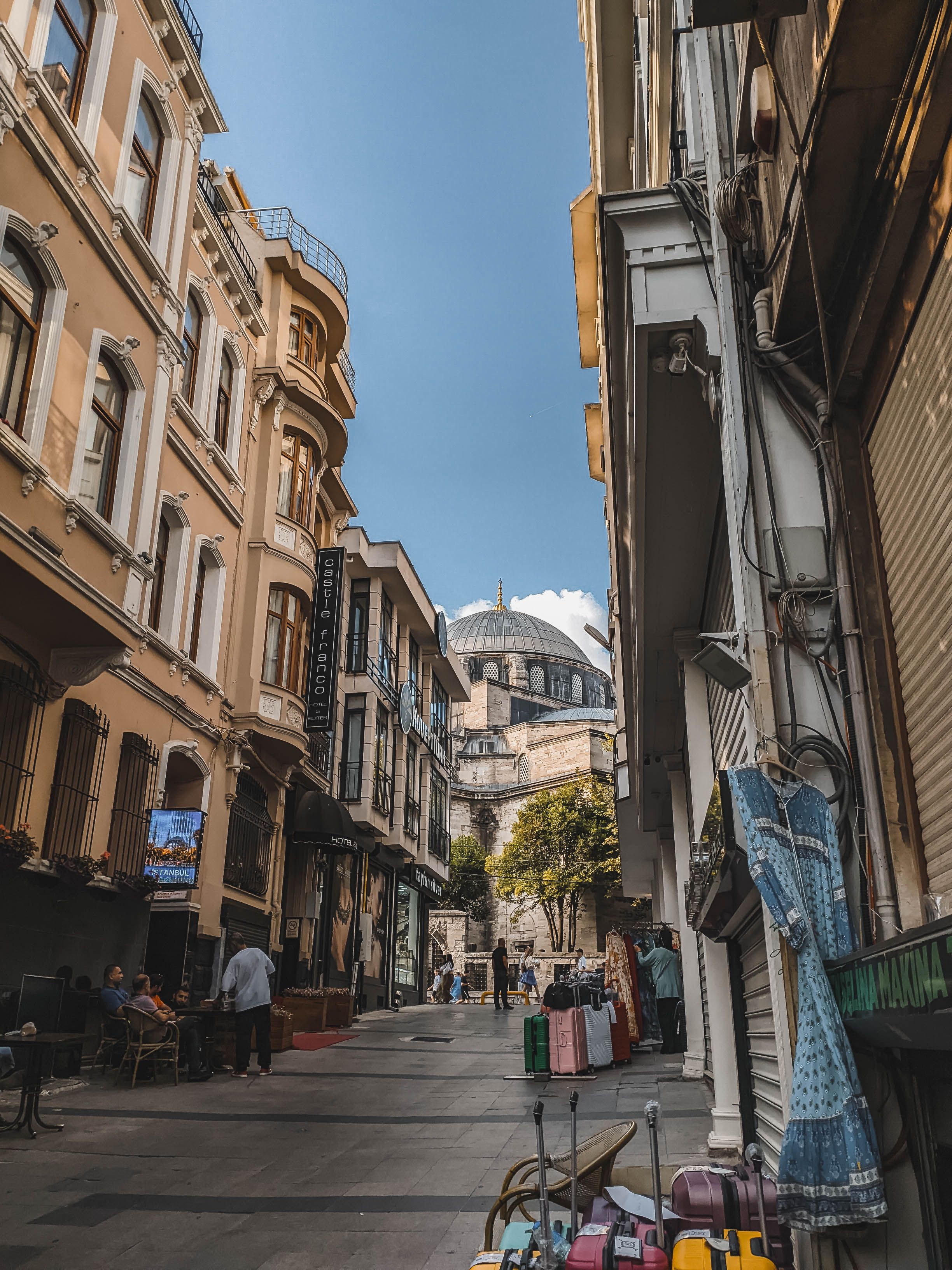 Narrow Alley with Hagia Sophia behind in Istanbul · Free Stock Photo