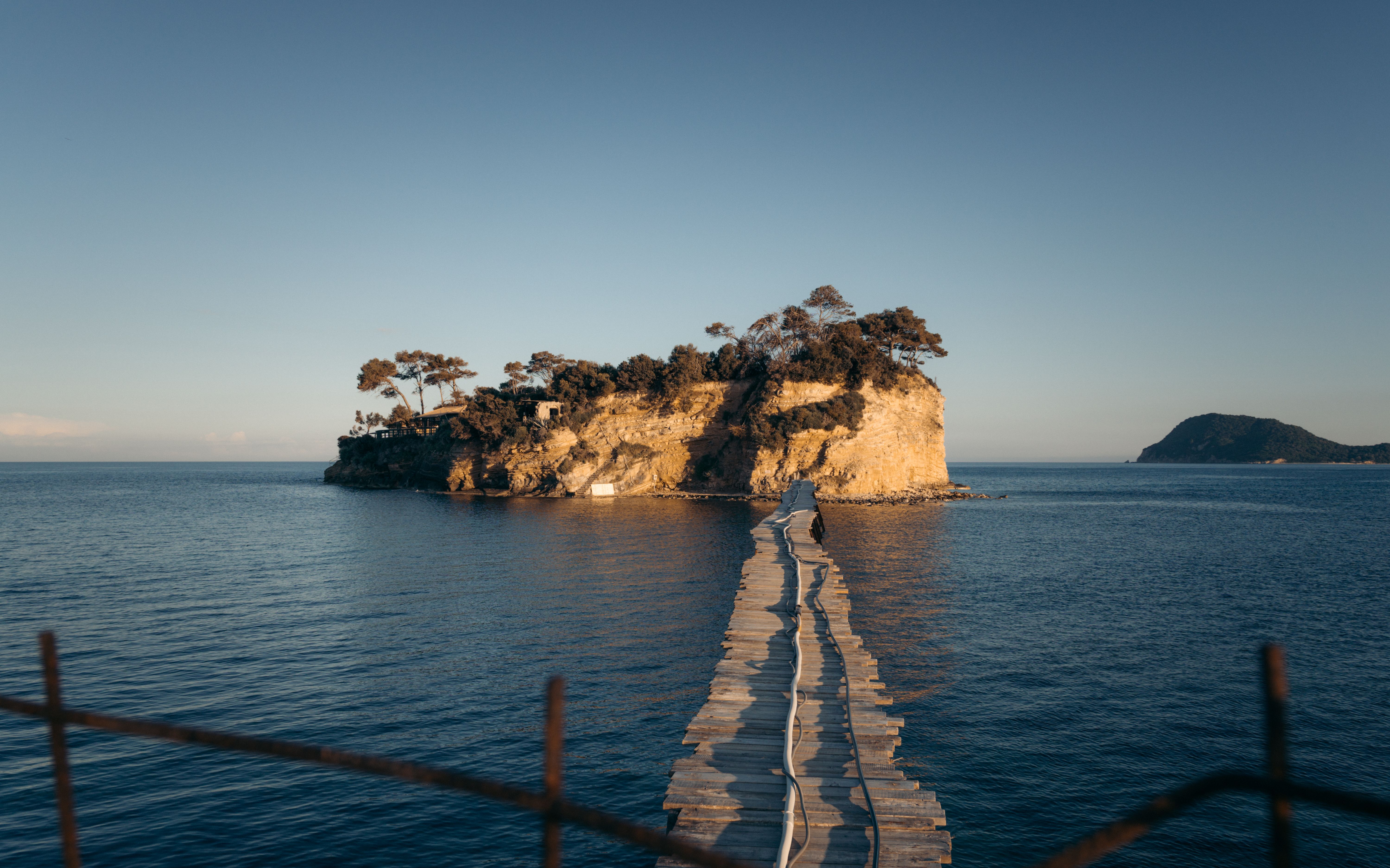 Wooden Footbridge towards Island on Sea Coast · Free Stock Photo