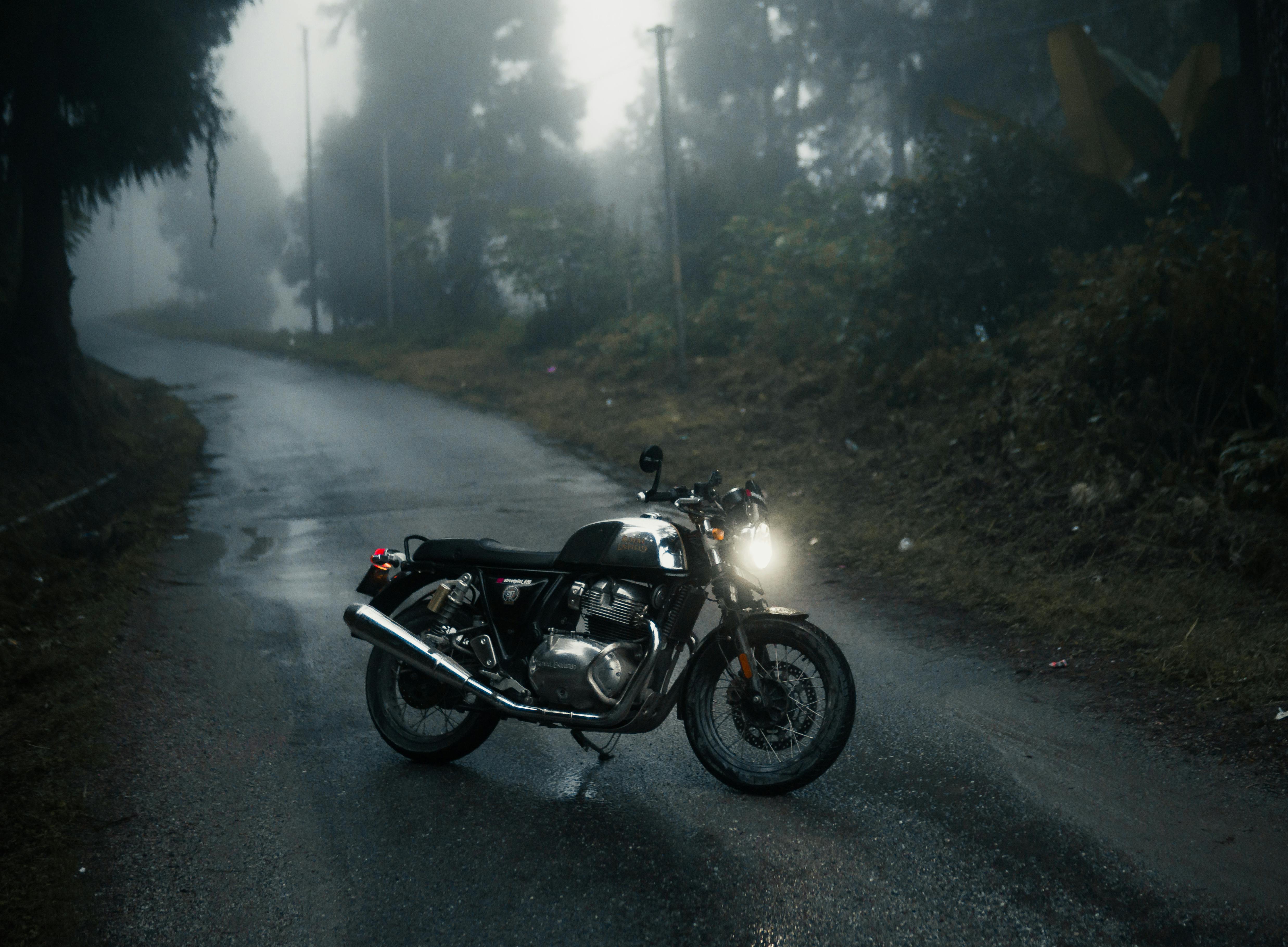 Royal Enfield Continental GT 650 Motorcycle on the Road on a Foggy ...