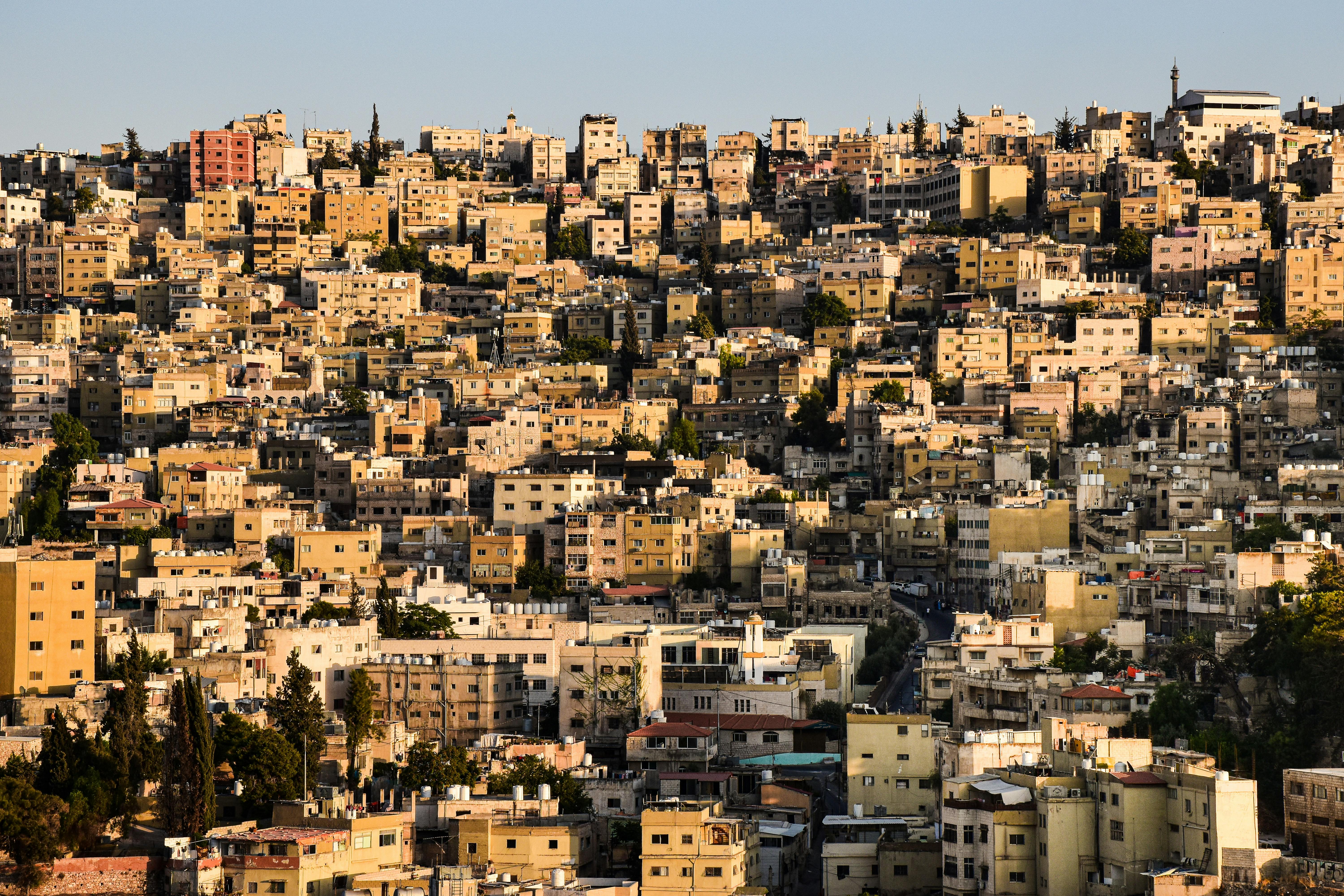 Panoramic view of Amman cityscape at dusk · Free Stock Photo