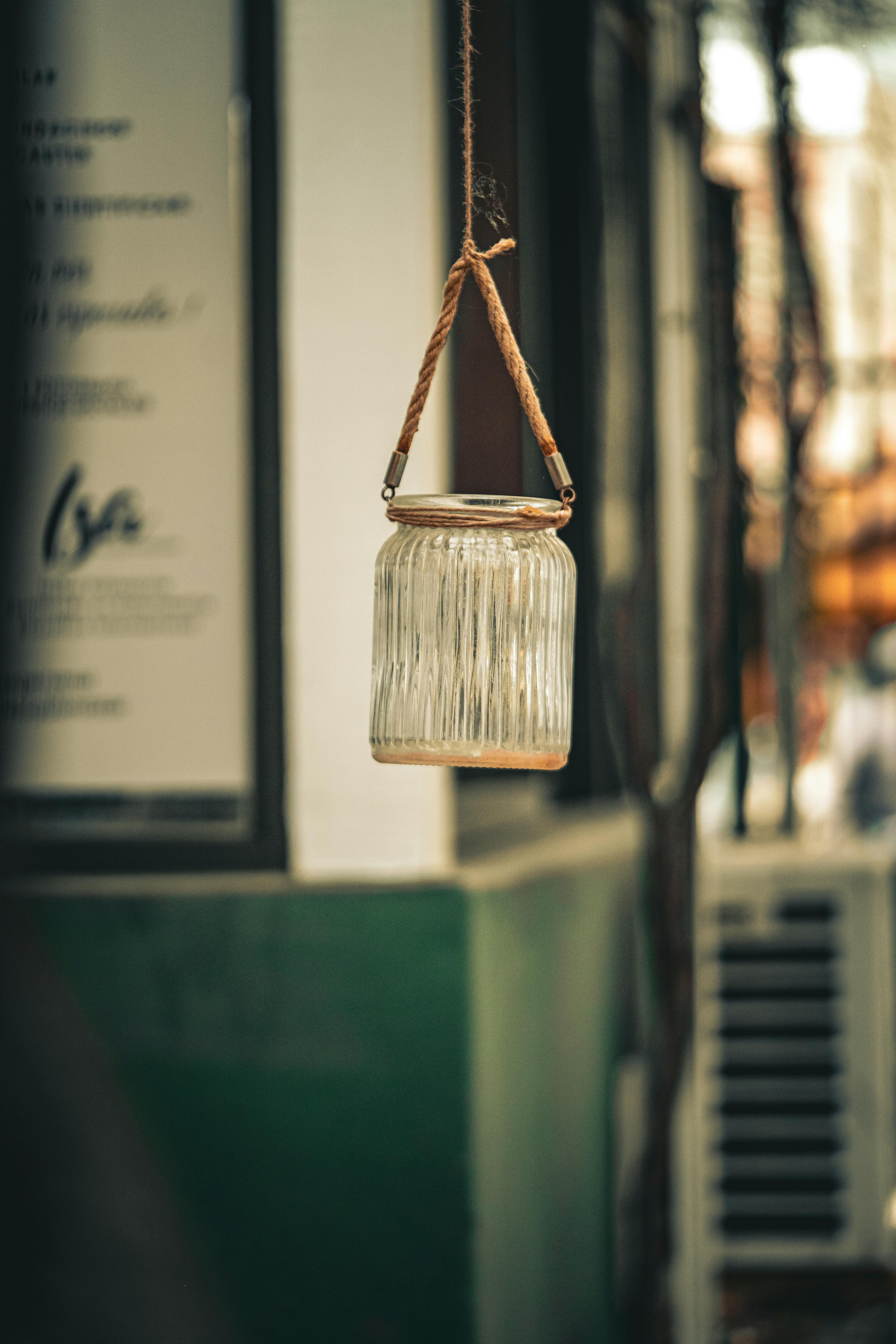A Glass Jar Hanging on a Rope · Free Stock Photo